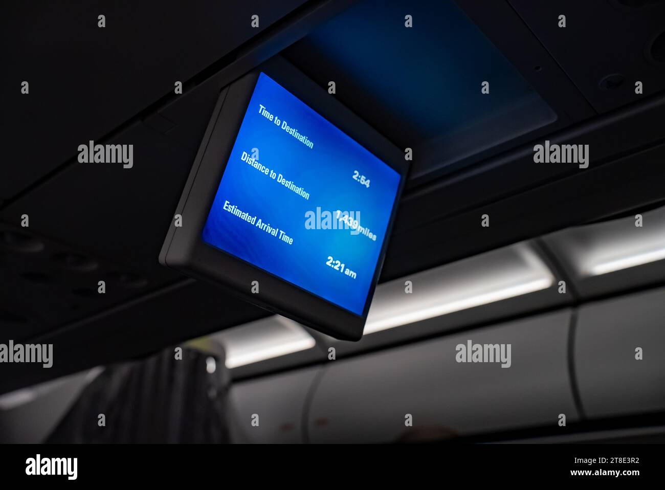 Monitor on the plane shows how much time is left to fly to your ...