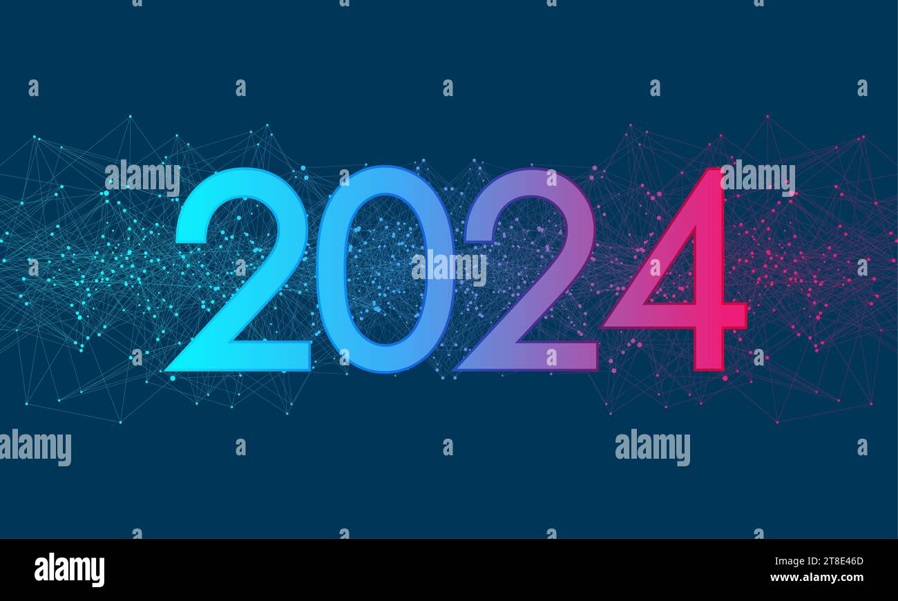 Christmas poster template 2024 illustration of new digits electronic ...