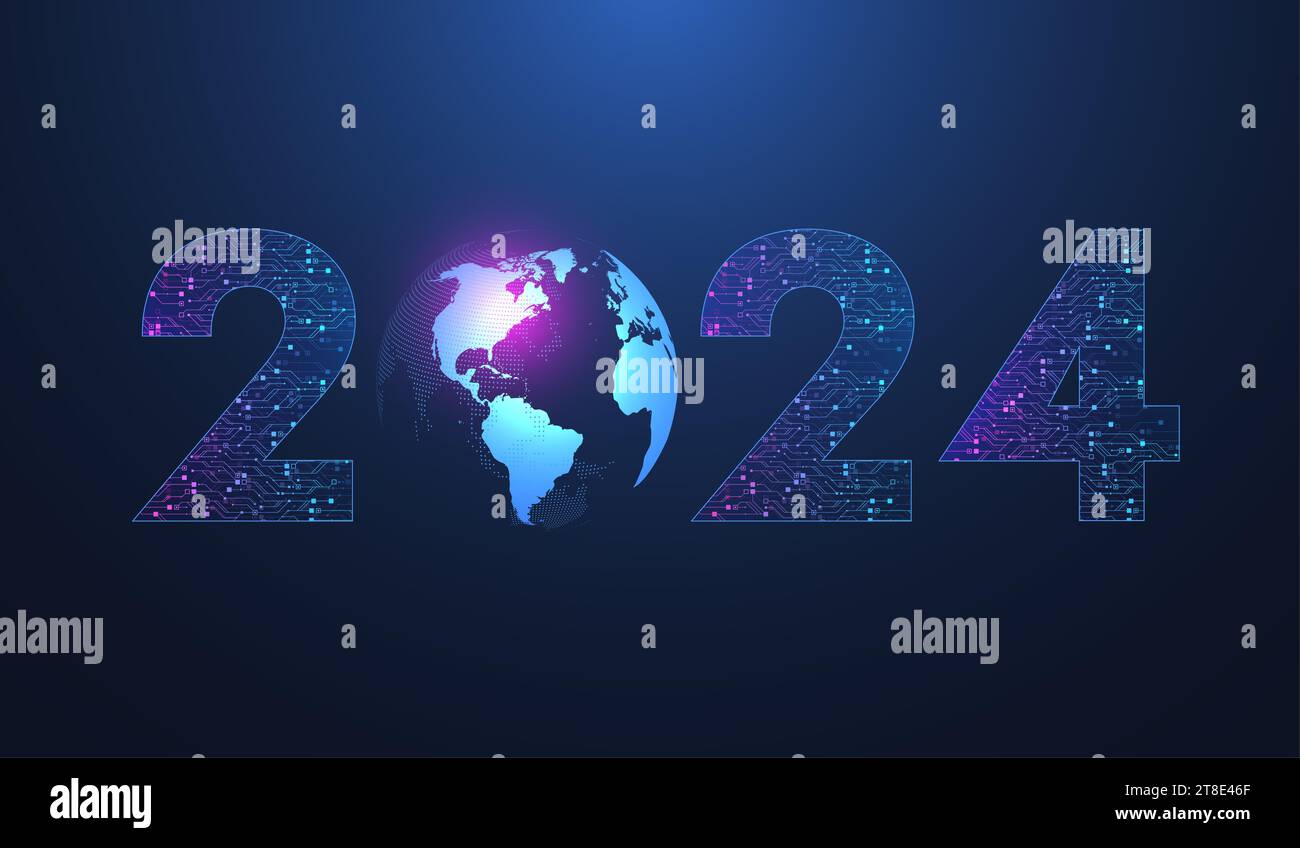 Christmas poster template 2024 illustration of new digits electronic ...