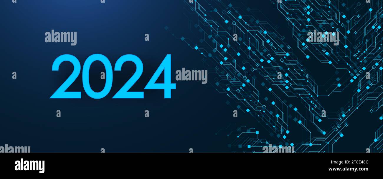 Christmas poster template 2024 illustration of new digits electronic ...