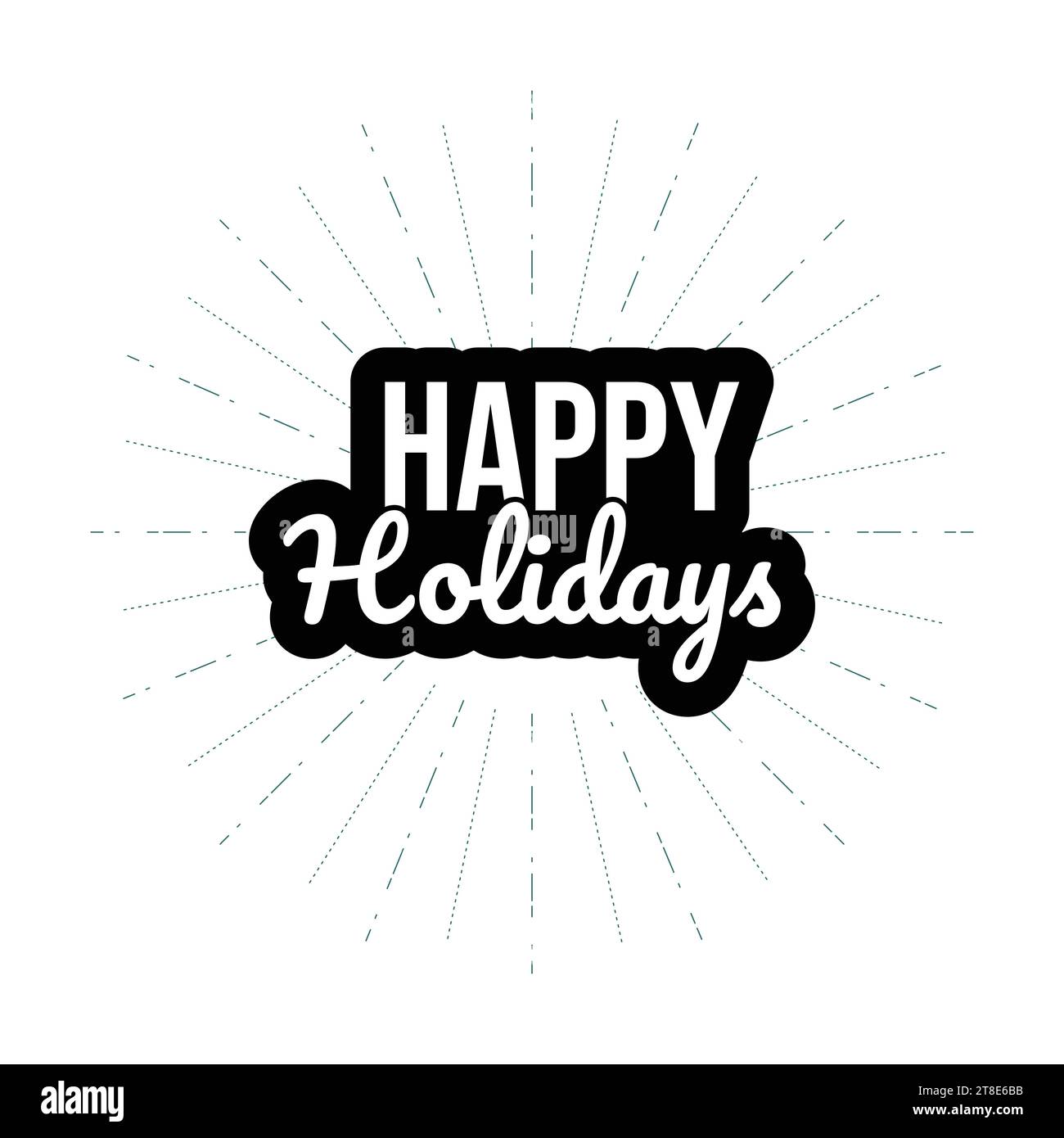 Hand Drawn Happy Holidays Lettering Typography Logo Happy Holidays
