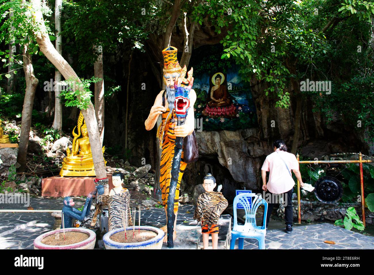 Ancient hermit or antique eremite statues for thai people travelers ...