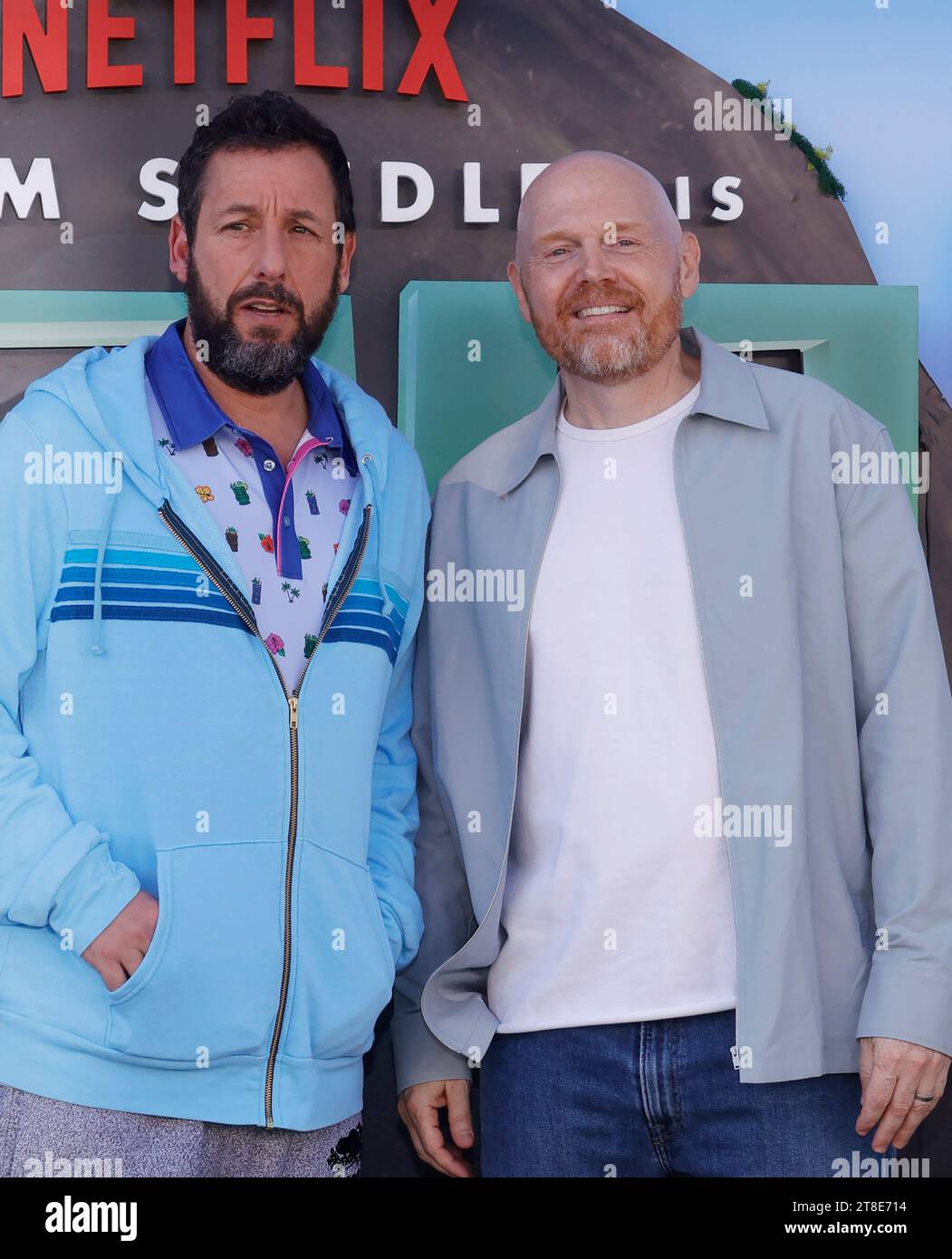 WESTWOOD, CA - NOVEMBER 19: Adam Sandler, Bill Burr at the LA premiere of Netflix' Leo at the ...