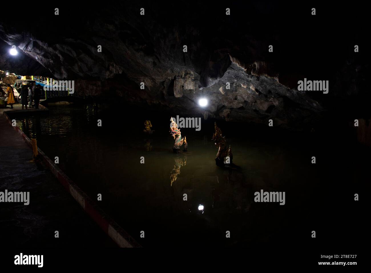 Ancient naga or antique naka statue for thai people travelers travel ...