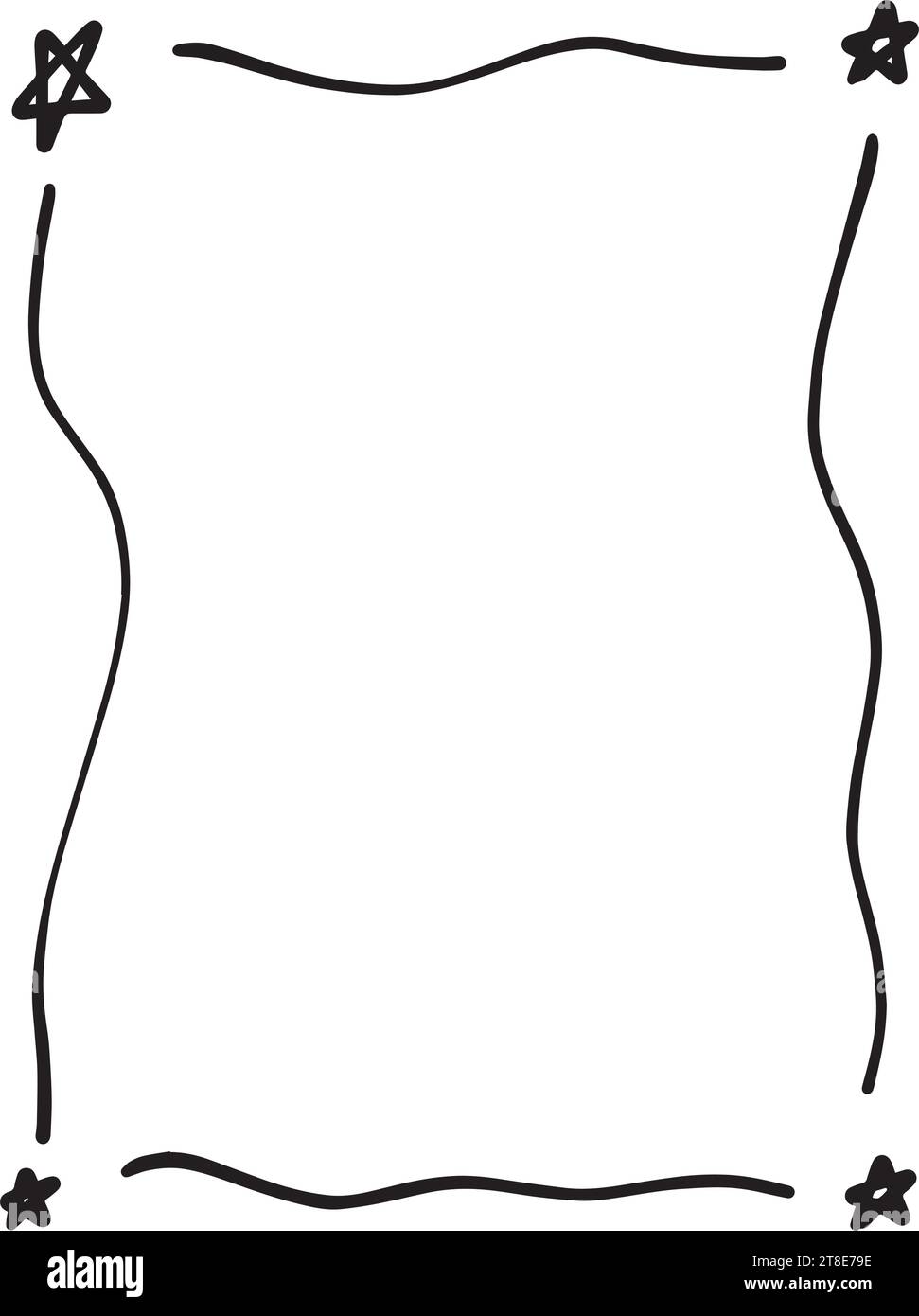 Star frame border, hand drawn vertical abstract decorative vintage ...