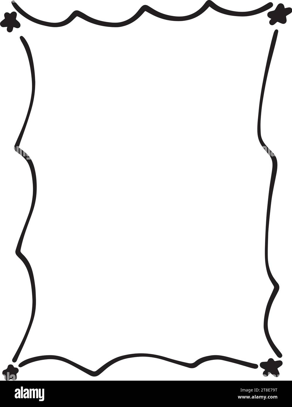 Star frame border, hand drawn vertical abstract decorative vintage ...