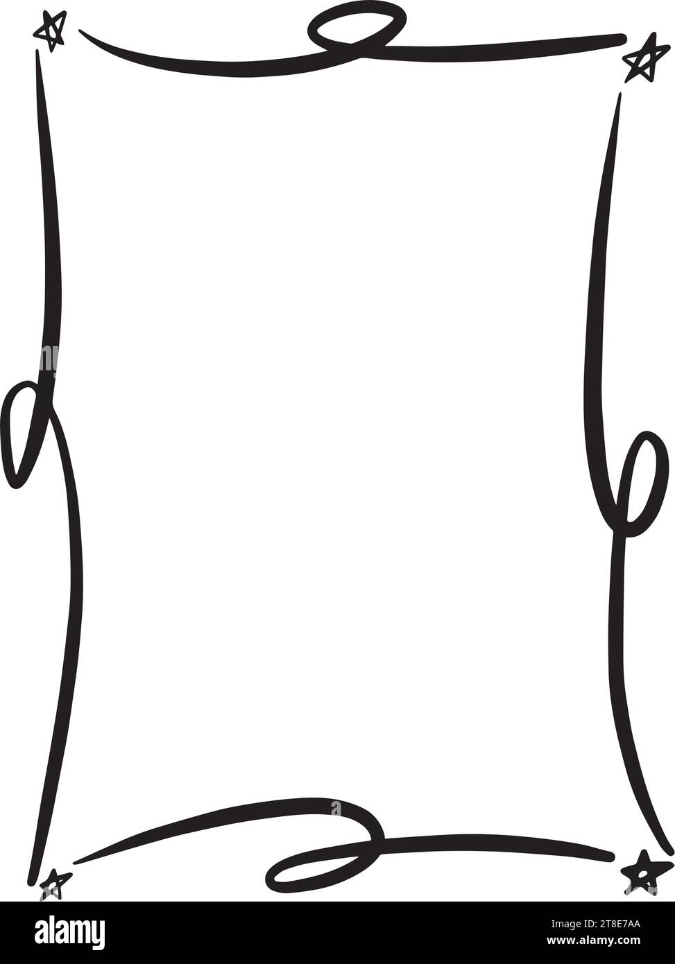 Star frame border, hand drawn vertical abstract decorative vintage ...