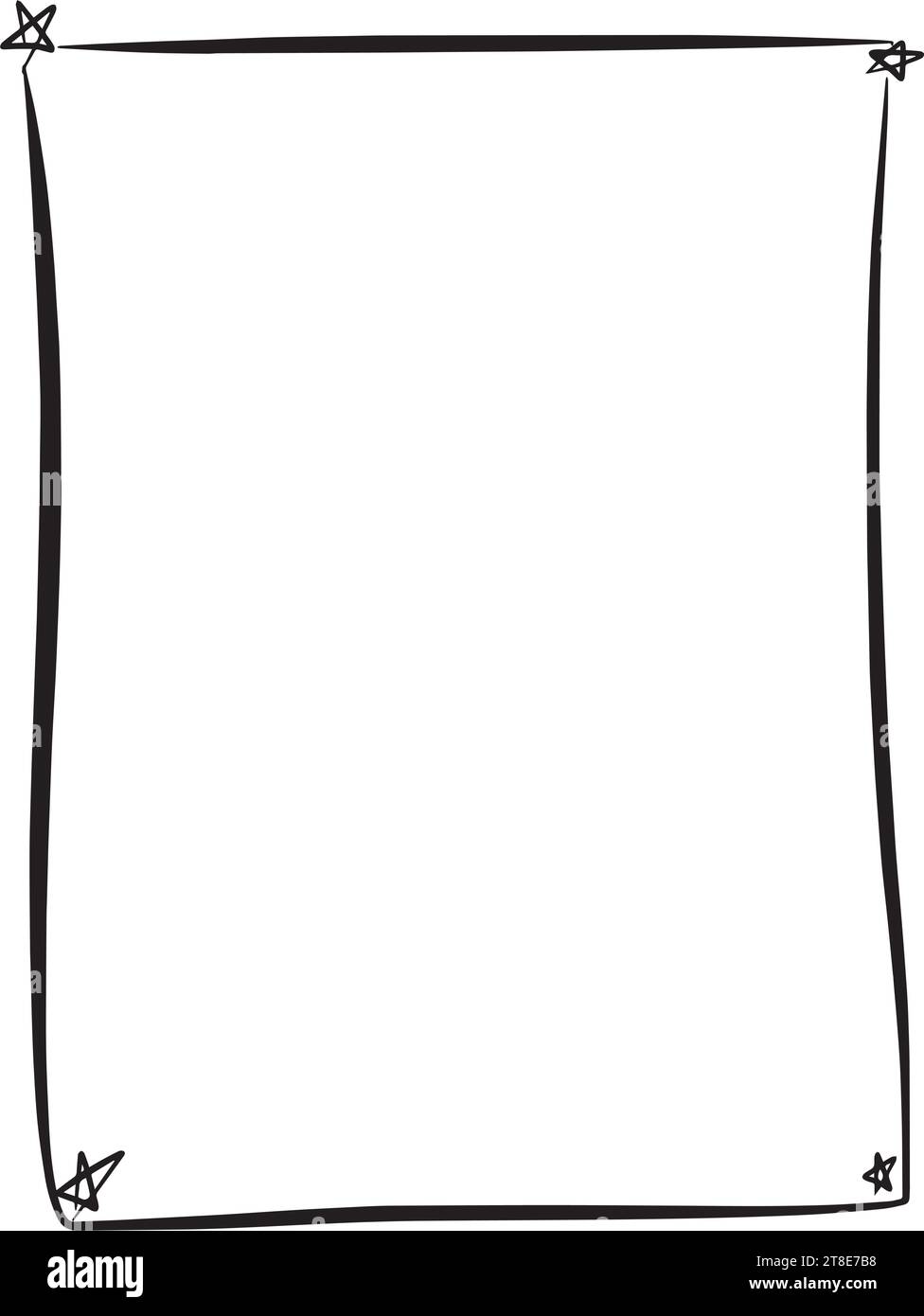 Star frame border, hand drawn vertical abstract decorative vintage ...