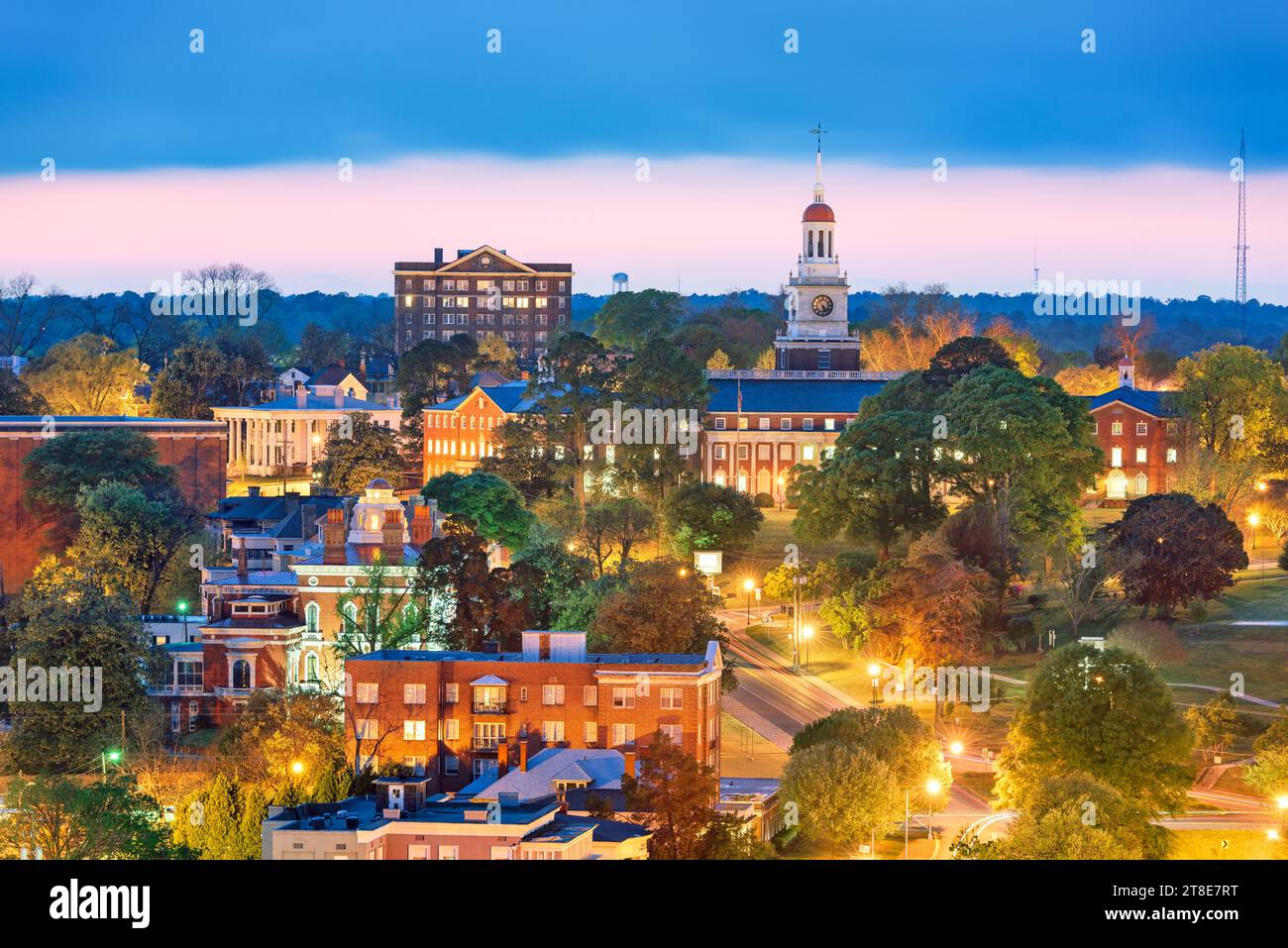 Macon, Georgia, USA historic downtown skyline at dusk Stock Photo - Alamy