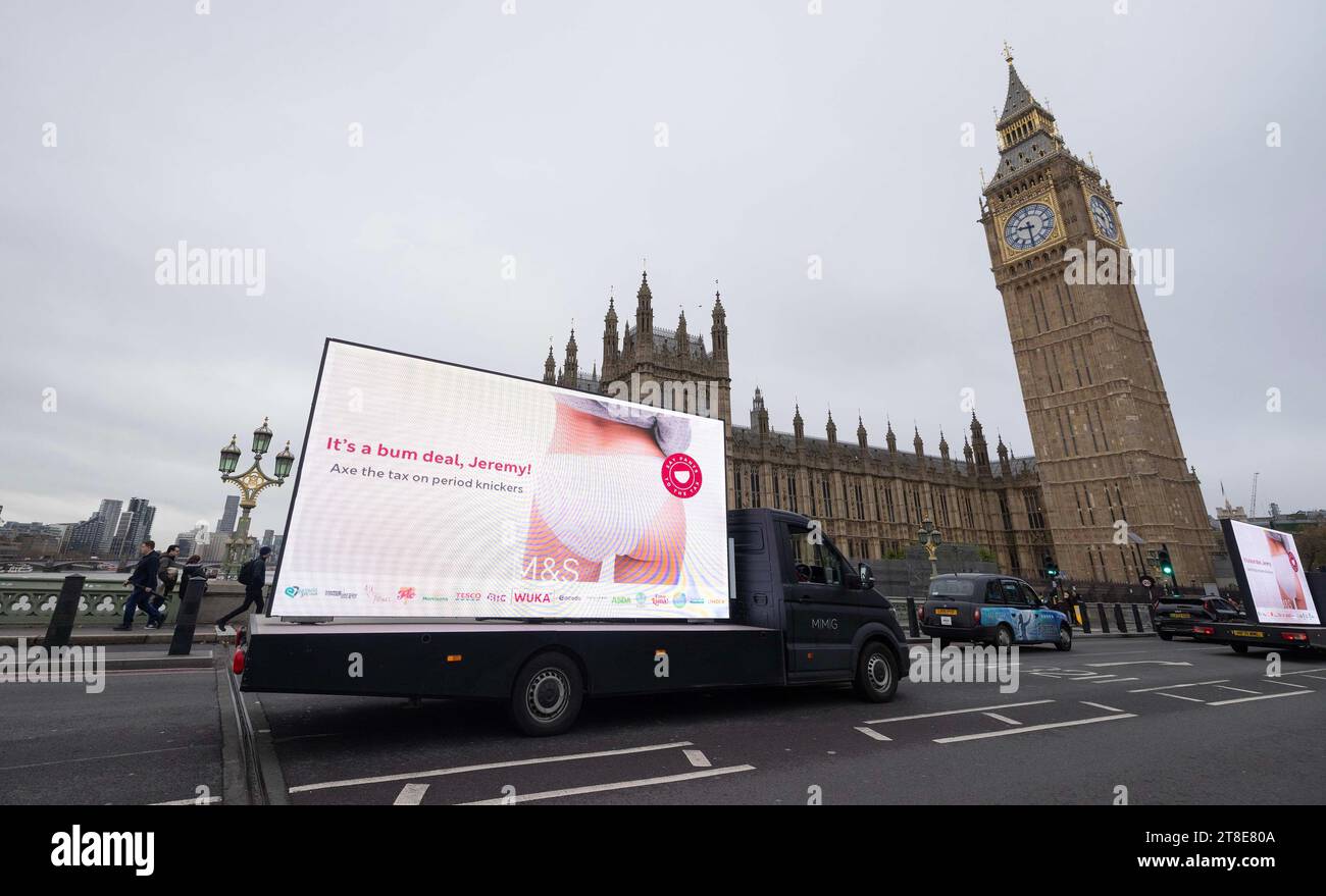 EDITORIAL USE ONLY A view of a digital van in Westminster as part of ...