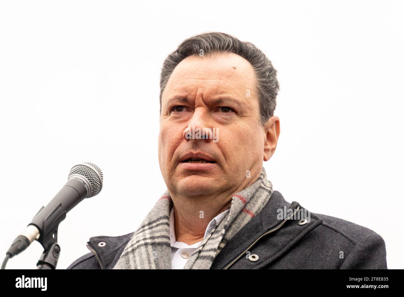 Pro Israel rally in Warsaw. Israeli ambassador for Poland Yacov Livne ...