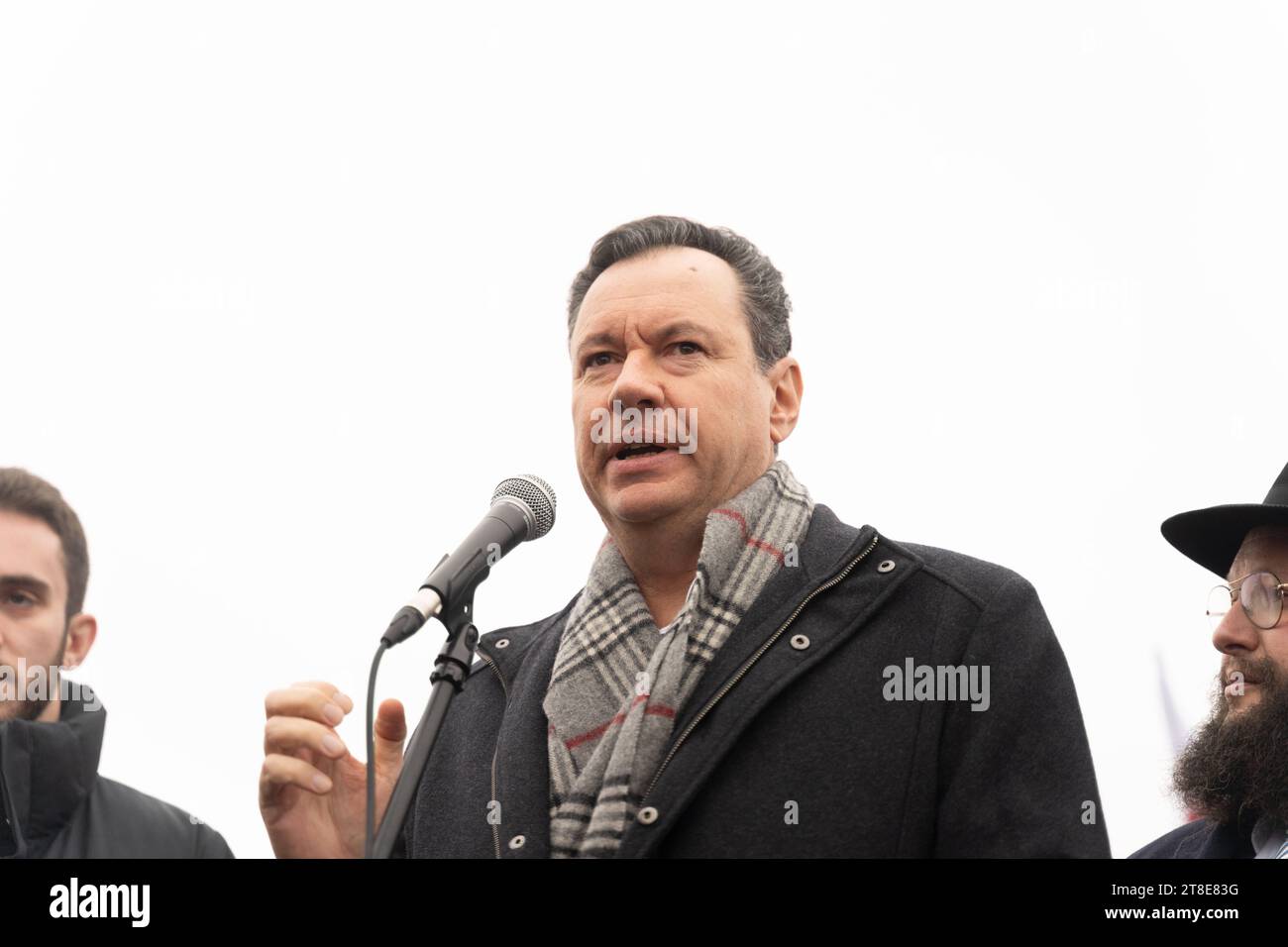 Pro Israel rally in Warsaw. Israeli ambassador for Poland Yacov Livne ...