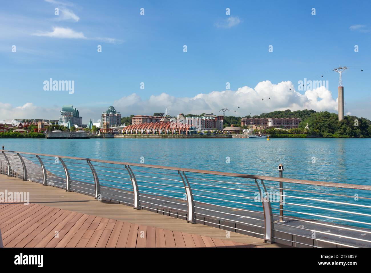 Sentosa boardwalk looking towards Resorts World Sentosa, an integrated ...