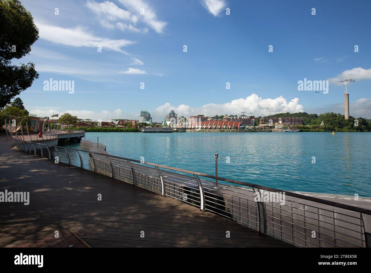 Sentosa boardwalk looking towards Resorts World Sentosa, an integrated ...
