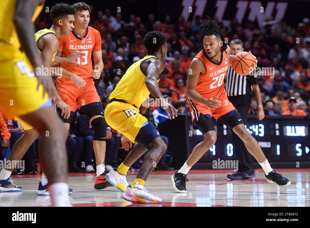 CHAMPAIGN, IL - NOVEMBER 14: Illinois Fighting Illini Guard Ty Rodgers ...