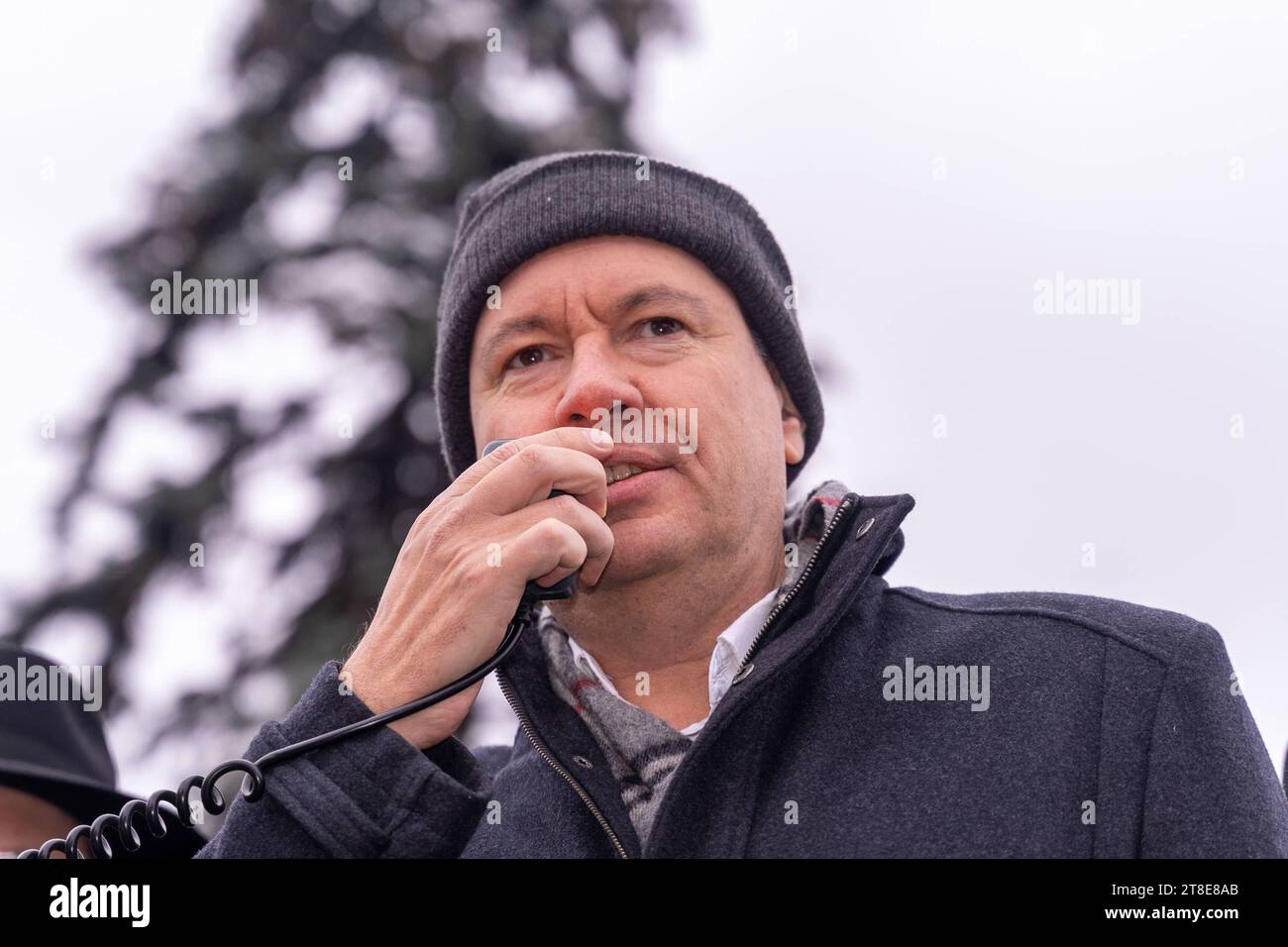 Pro Israel rally in Warsaw. Israeli ambassador for Poland Yacov Livne ...
