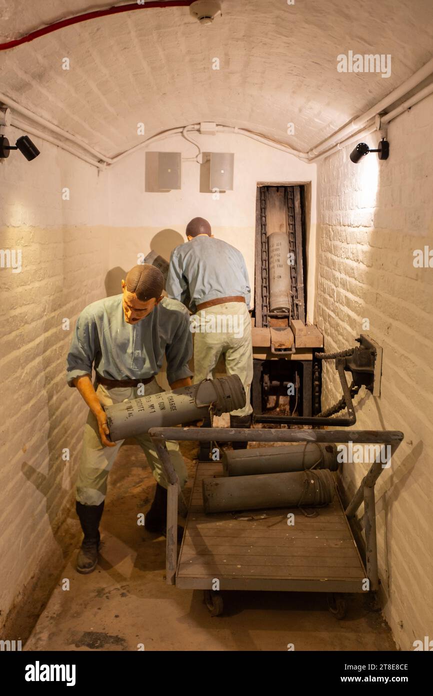 In the underground tunnel complex complex. Soldiers are moving the ...