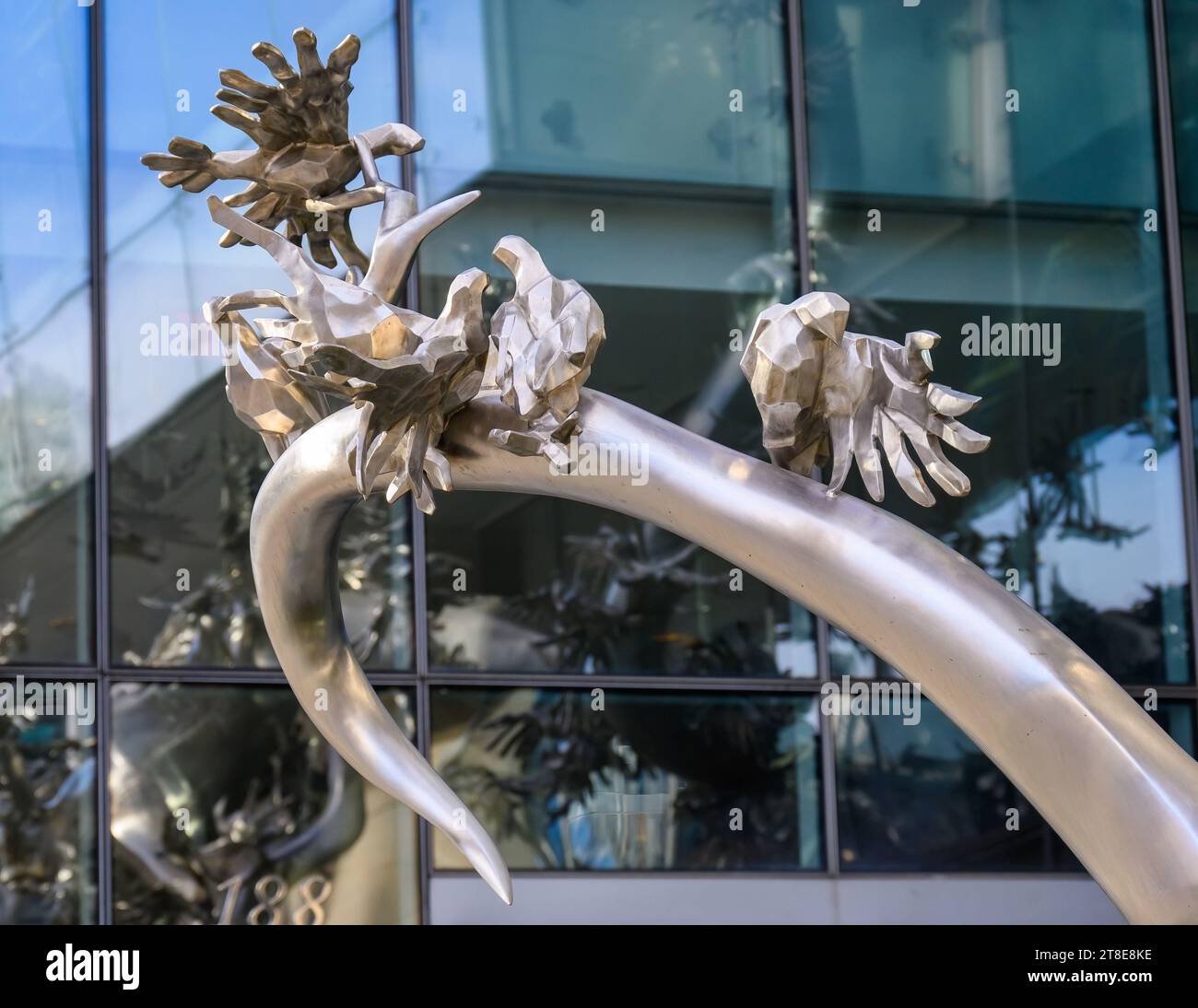 Sculpture named Rising by Zhang Huan. University Avenue in Toronto ...