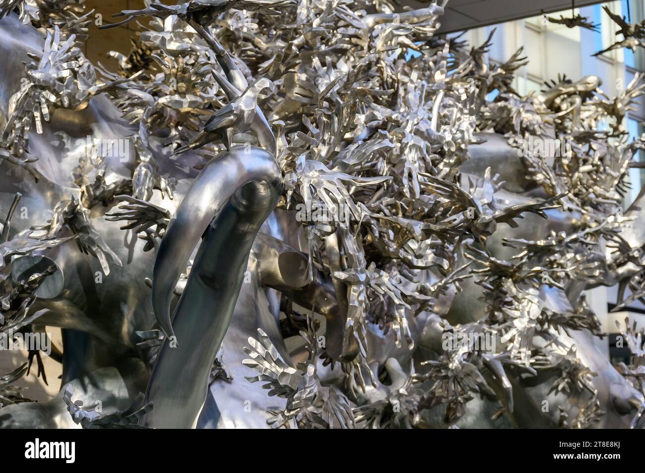 Sculpture named Rising by Zhang Huan. University Avenue in Toronto ...