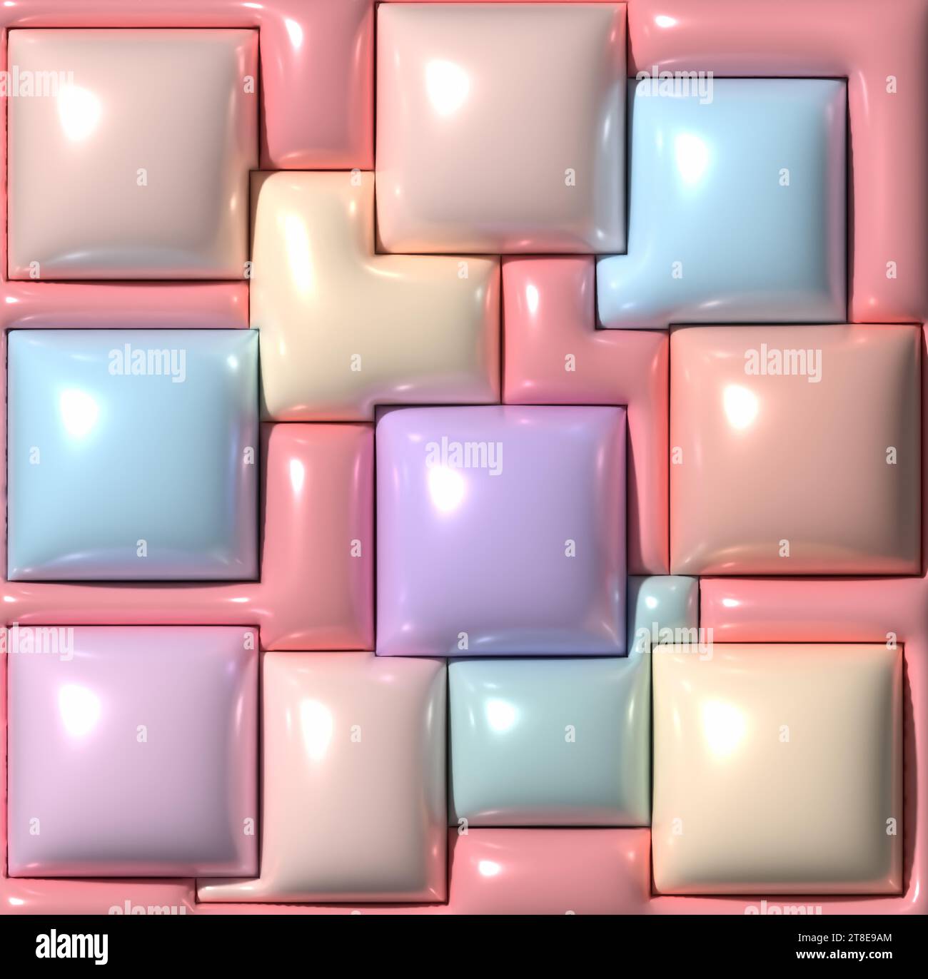 Abstract background with inflated figures, 3D rendering illustration Stock Photo - Alamy