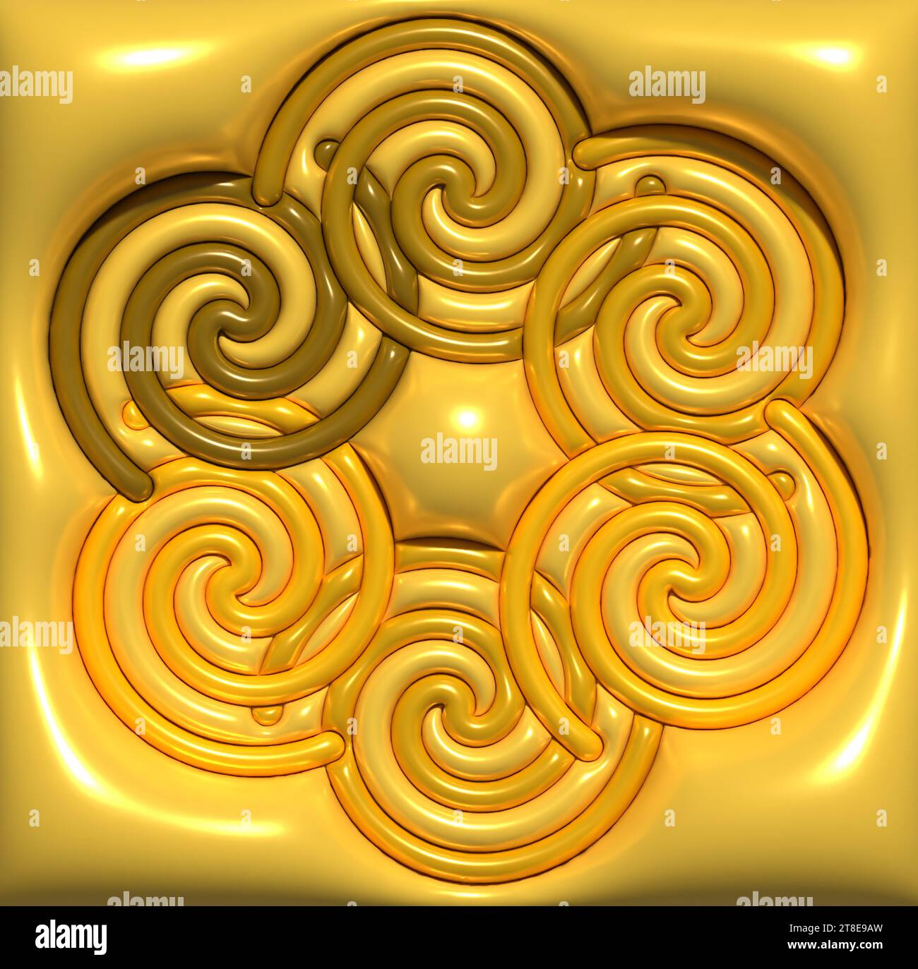 Twisted figures on a yellow background, 3D rendering illustration Stock ...