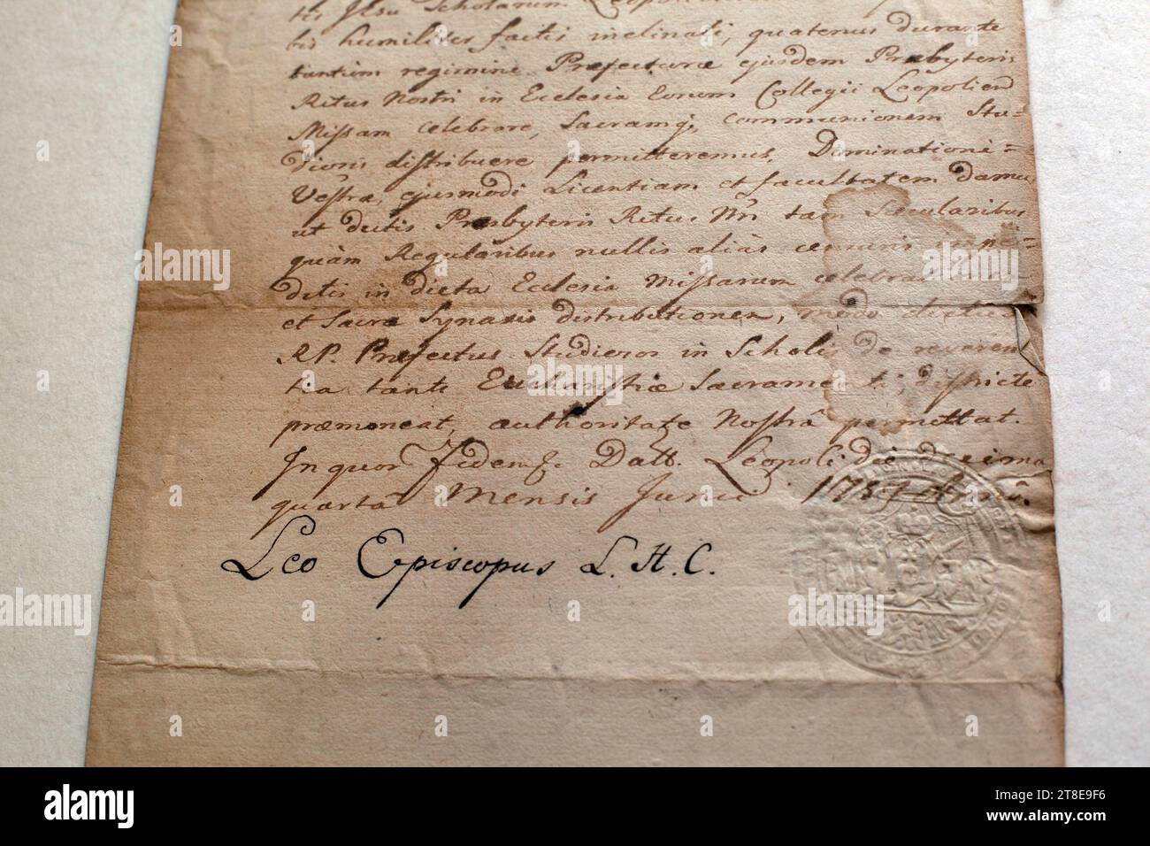 A close-up of a handwritten document, likely from the 18th century ...