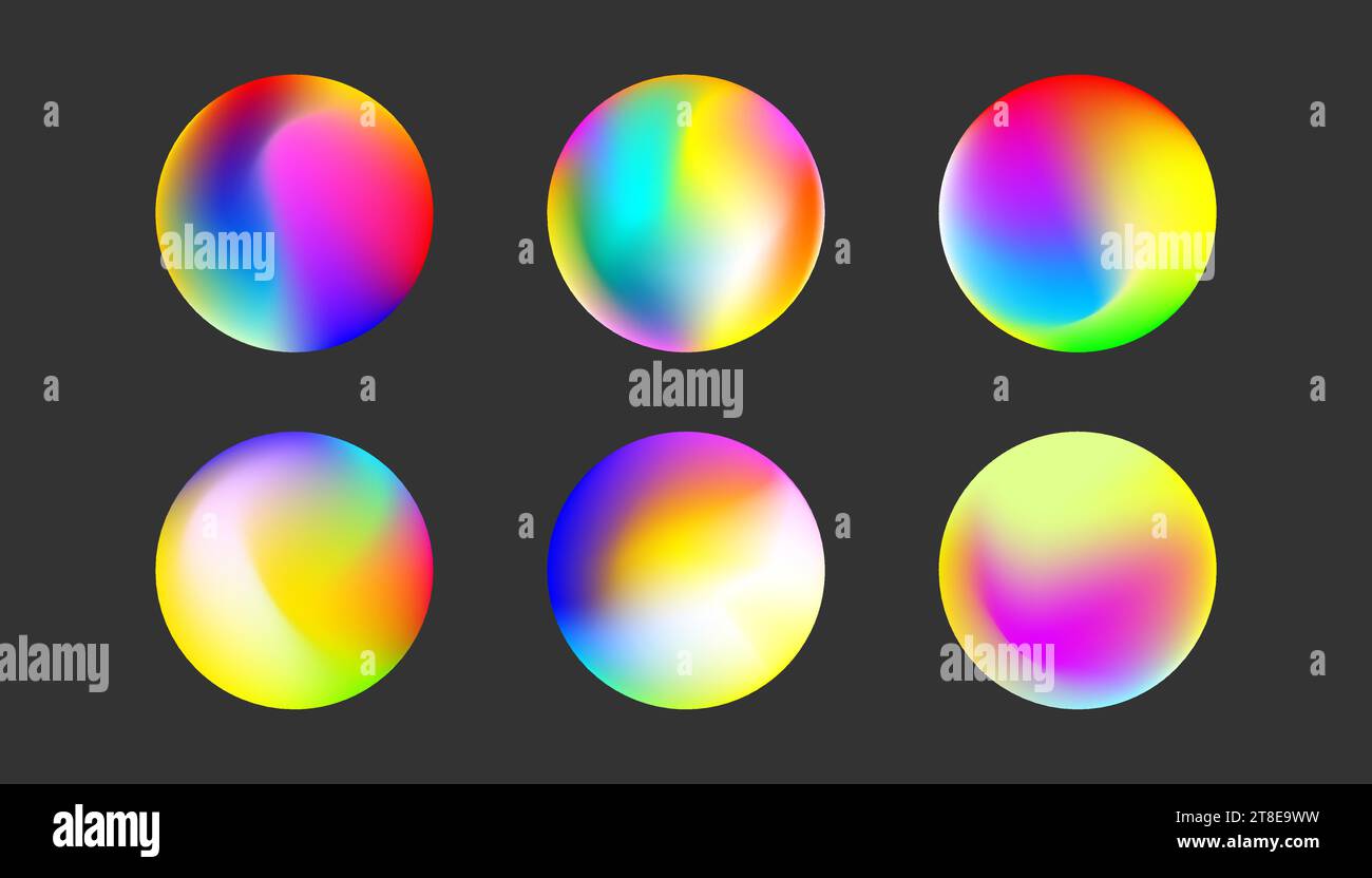 Set of gradient colorful spheres. Vector illustration Stock Vector ...