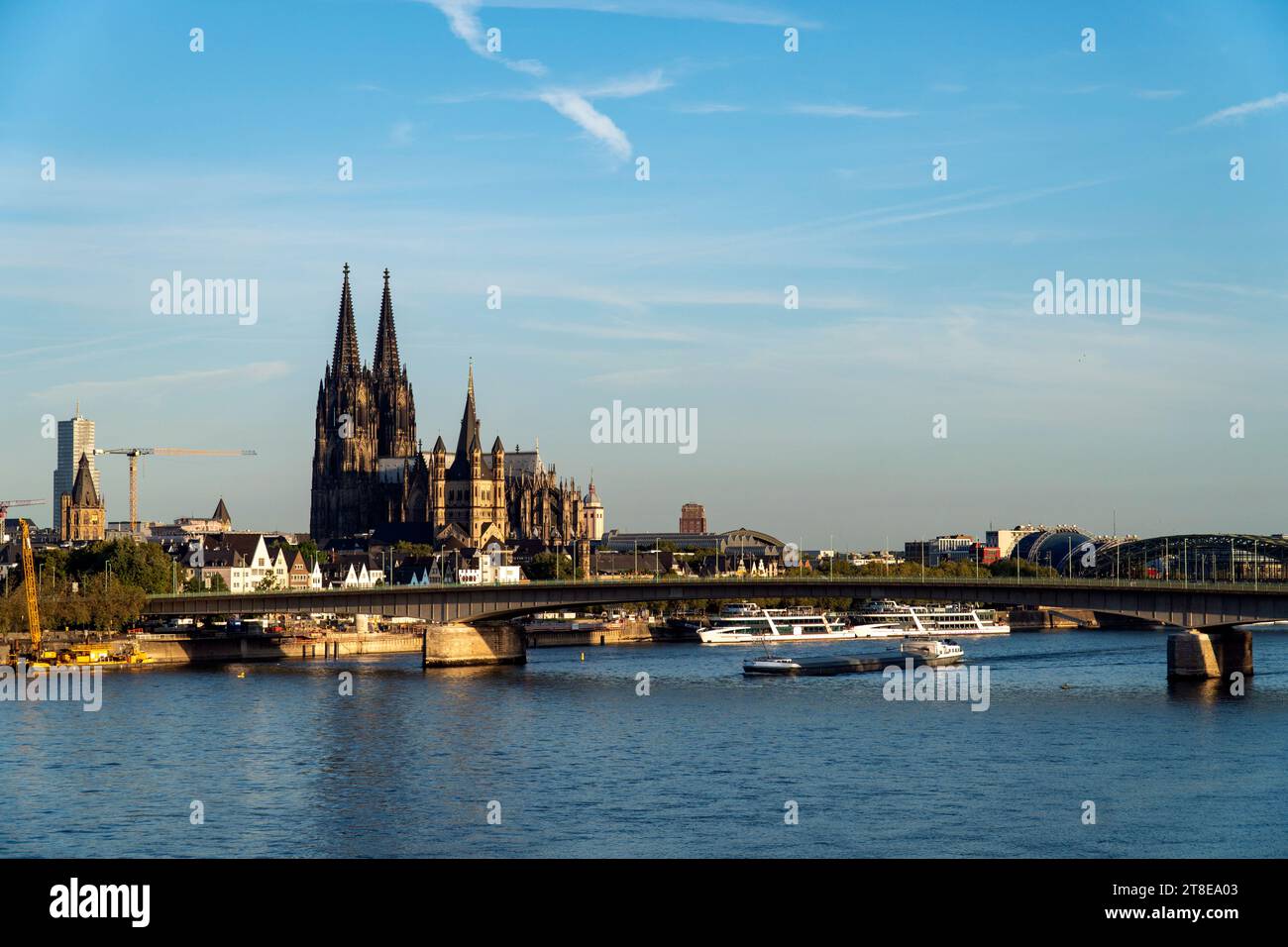 Morning View of Cologne City Center and the Rhine River From The Deutz ...