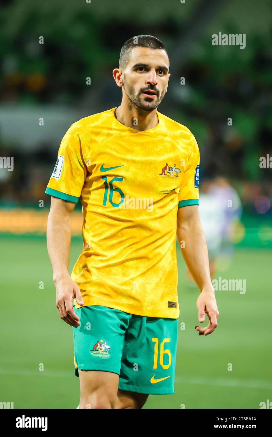 MELBOURNE, AUSTRALIA - NOVEMBER 16: Aziz Behich of Australia during the ...