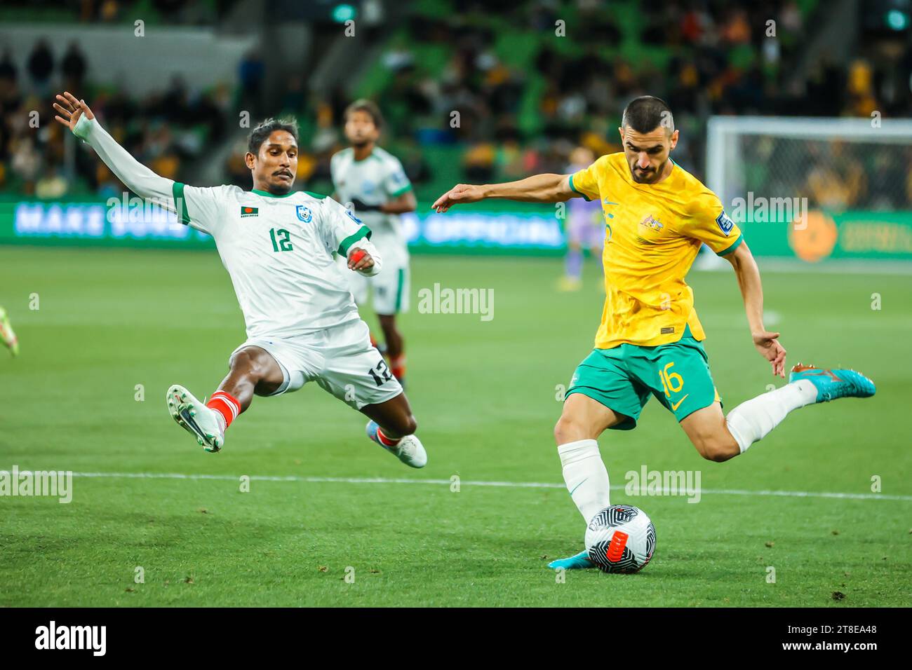 MELBOURNE, AUSTRALIA - NOVEMBER 16: Aziz Behich of Australia competing ...