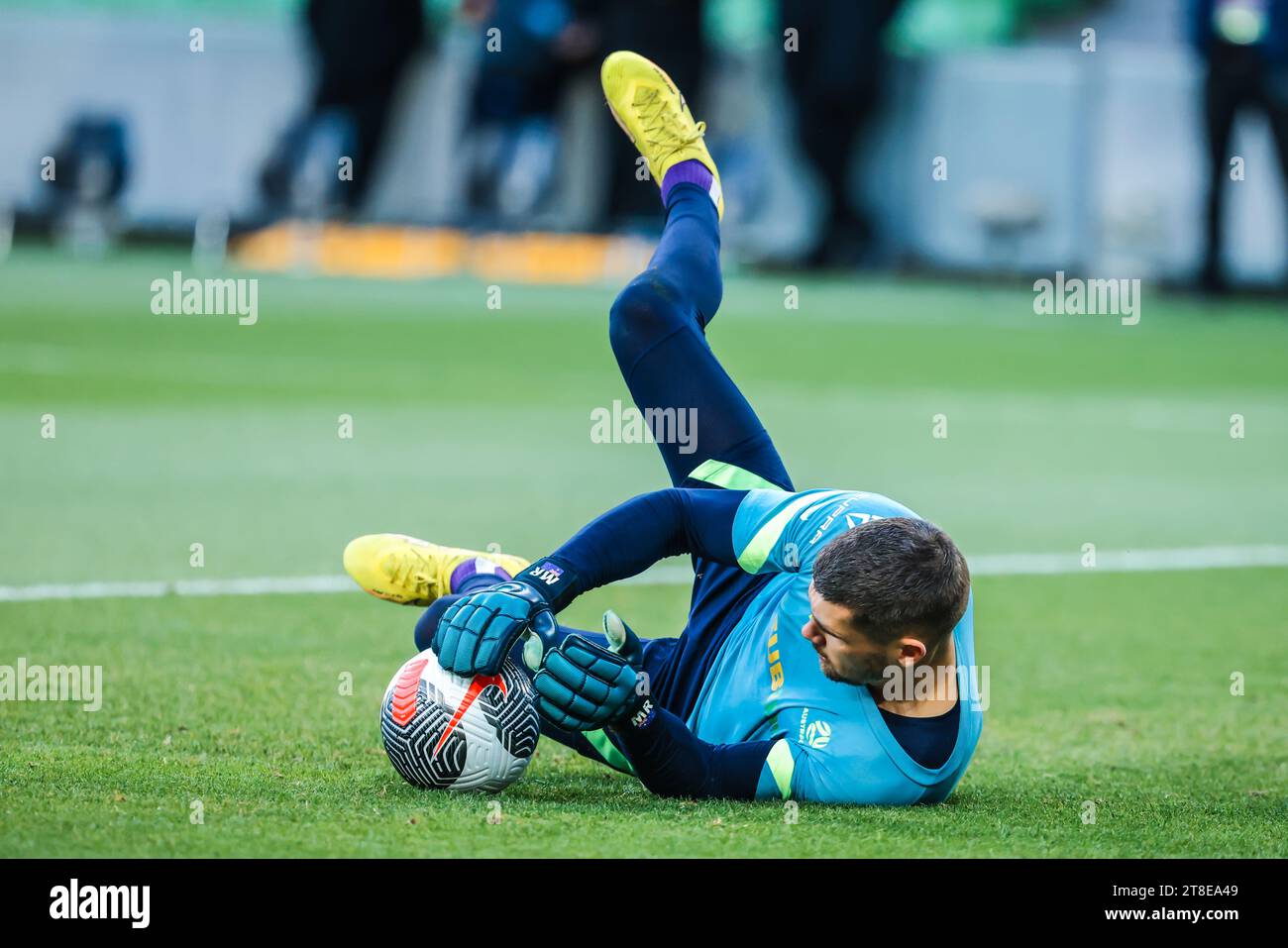 MELBOURNE, AUSTRALIA - NOVEMBER 16: Mathew Ryan of Australia practising ...