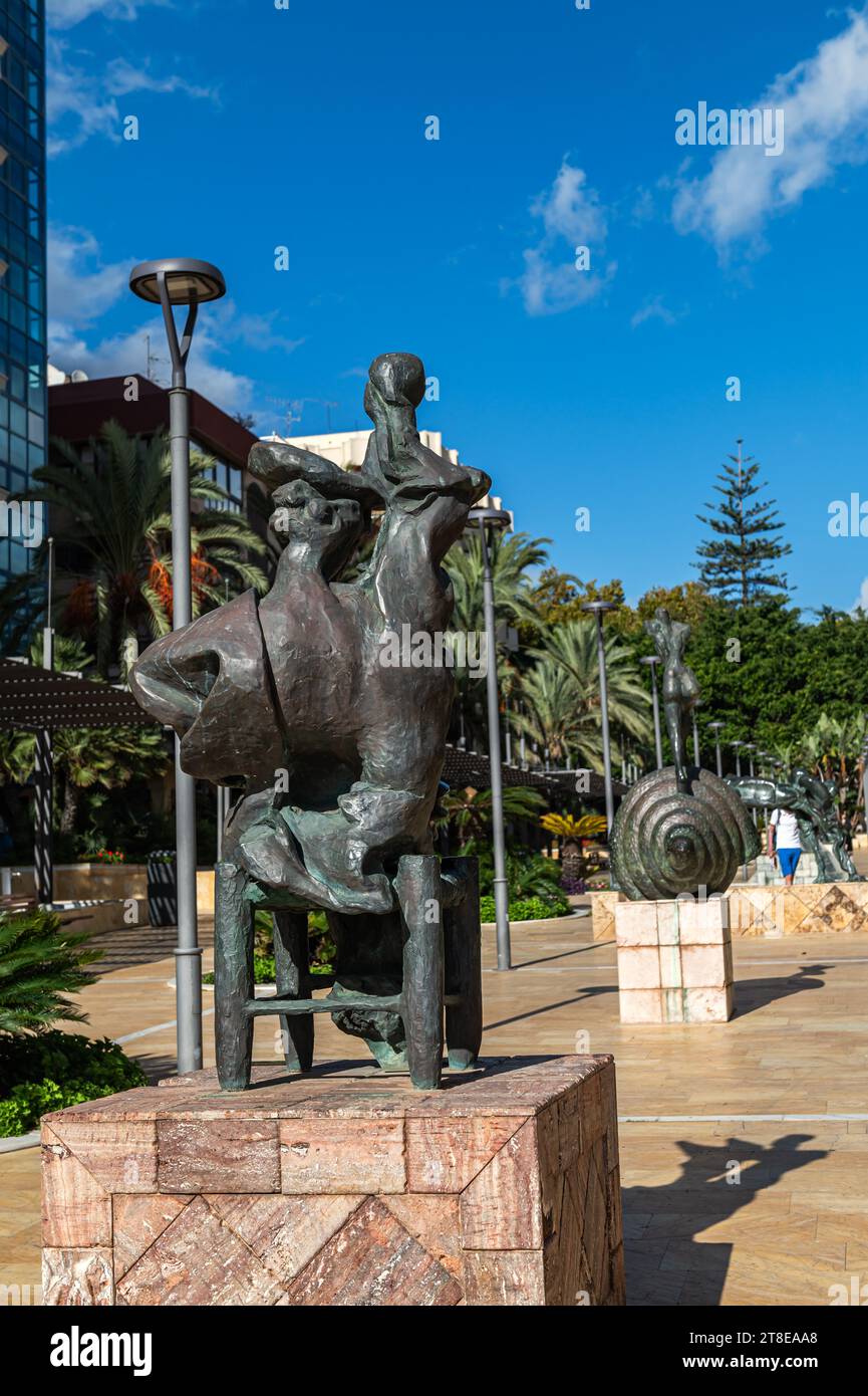 Cafe tables on Streets of Marbella, Spain Stock Photo - Alamy