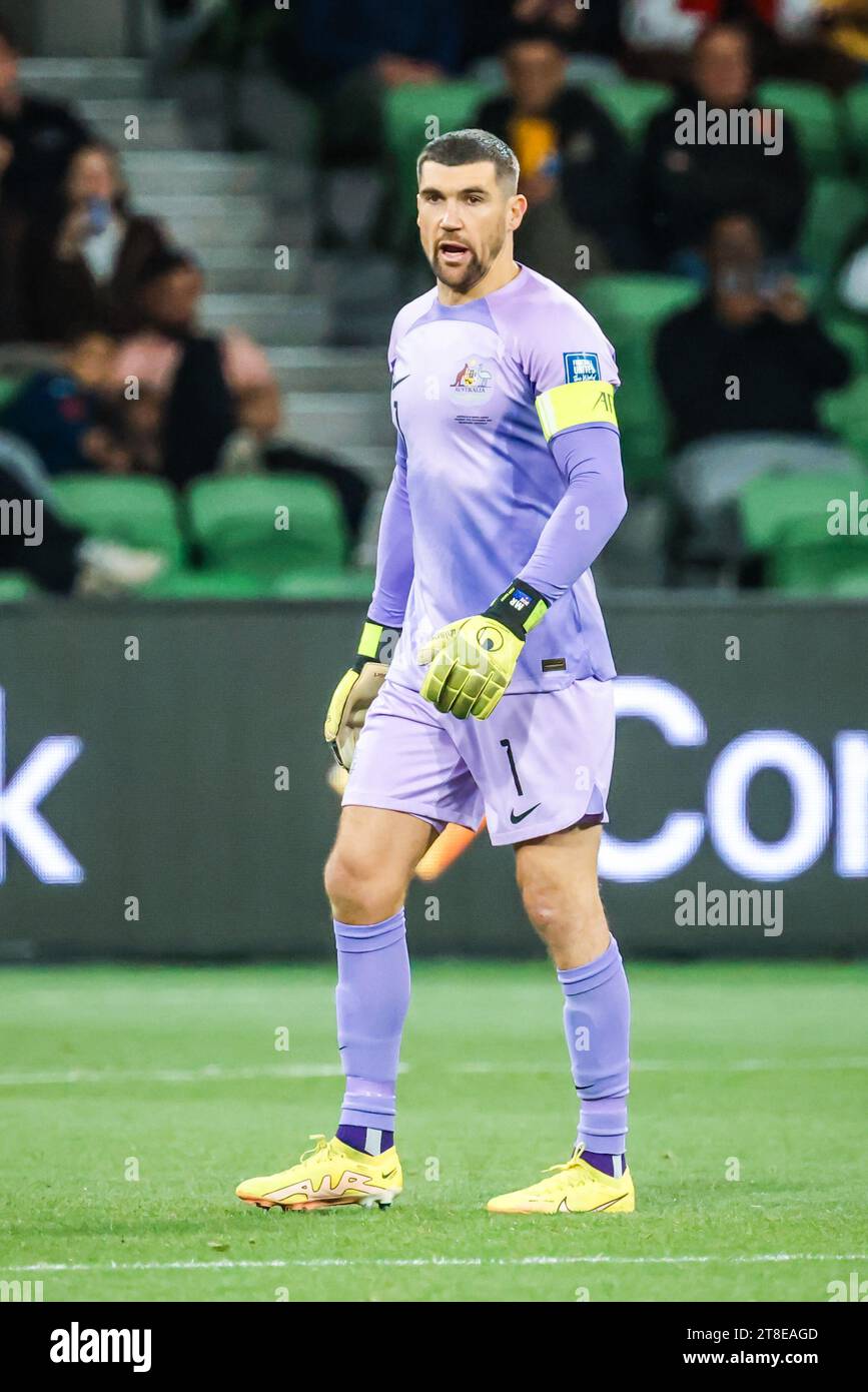 MELBOURNE, AUSTRALIA - NOVEMBER 16: Mathew Ryan of Australia during the ...