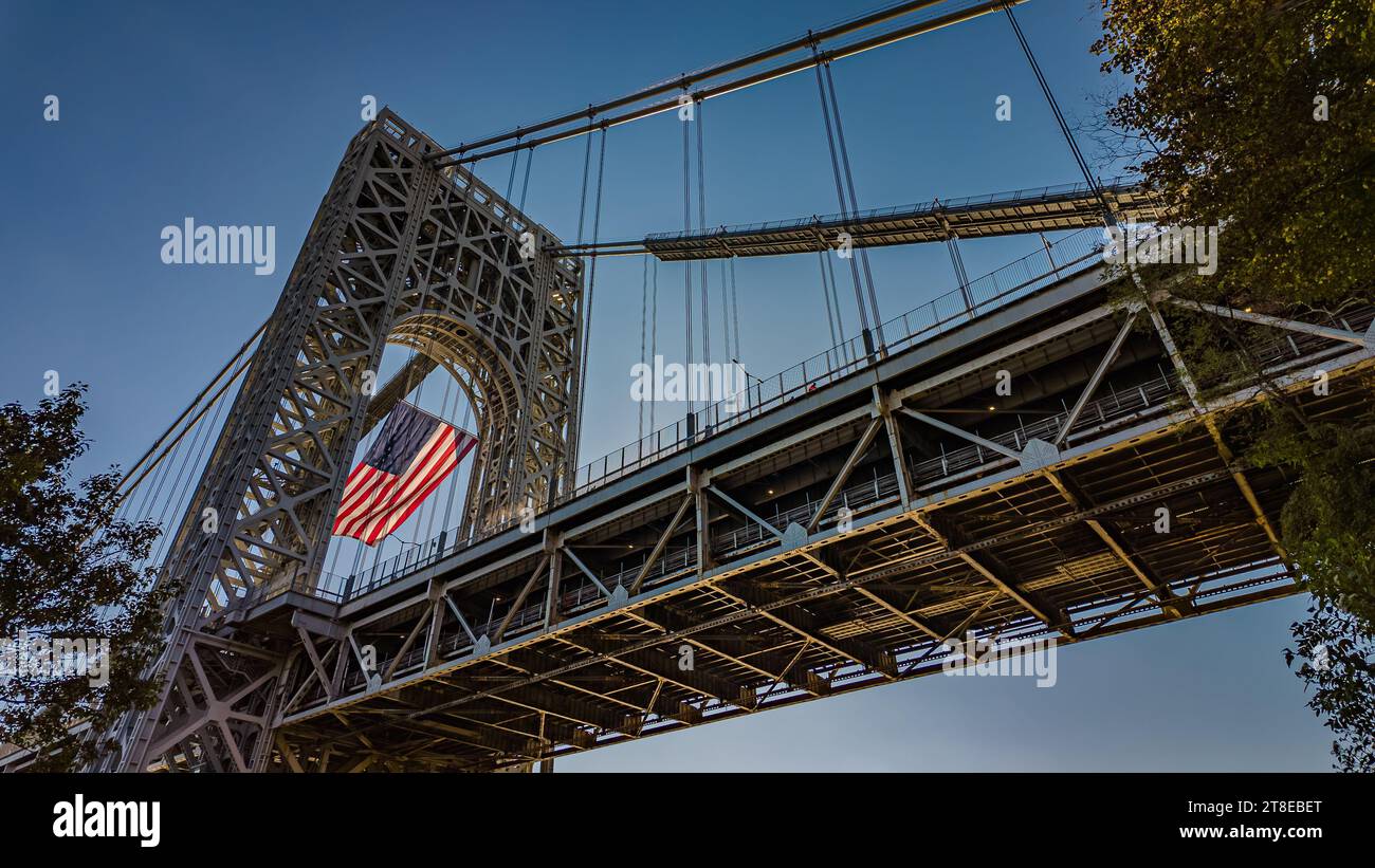 George washington bridge flag hi-res stock photography and images - Alamy