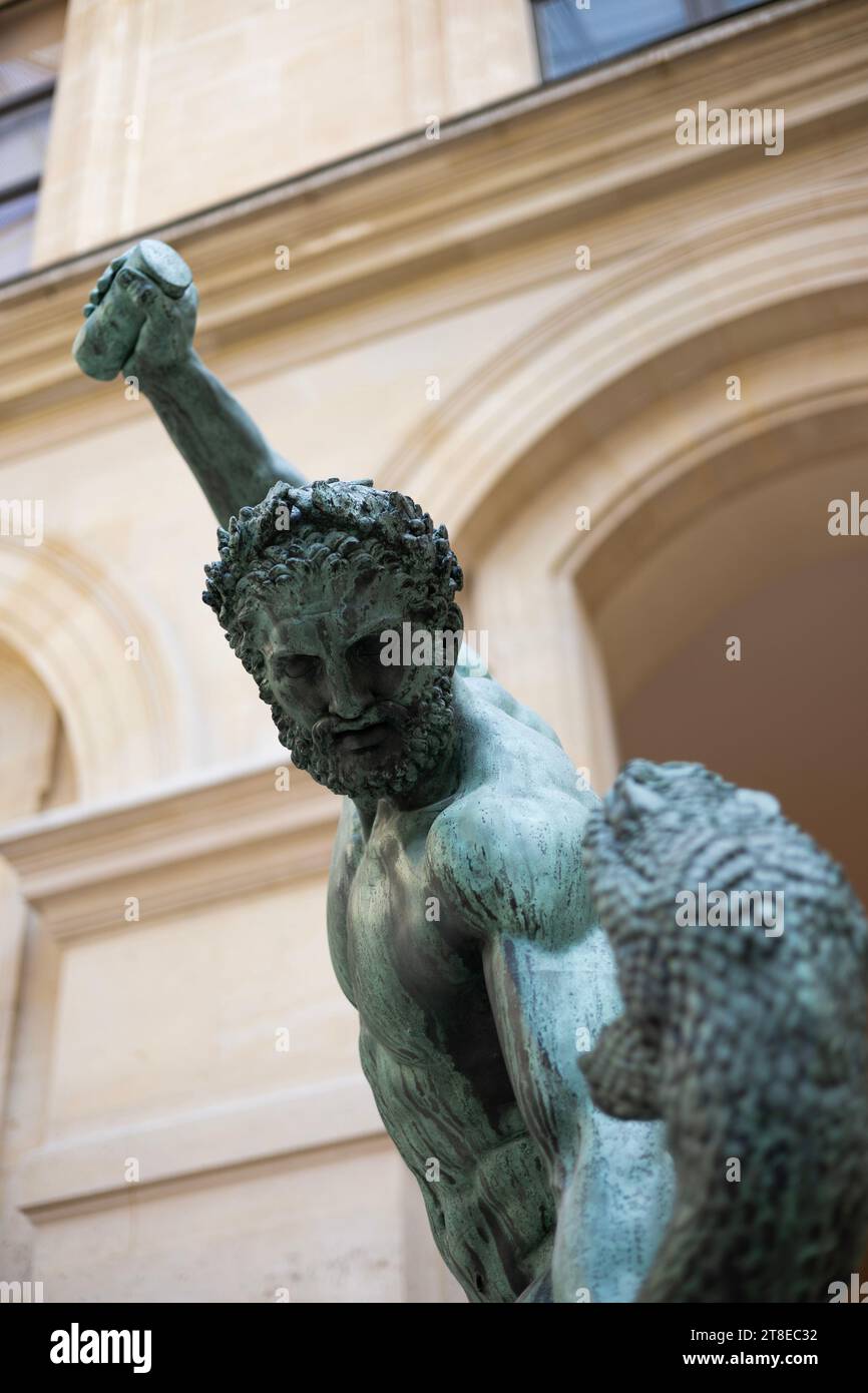 hercules statue in the louvre museum Stock Photo - Alamy
