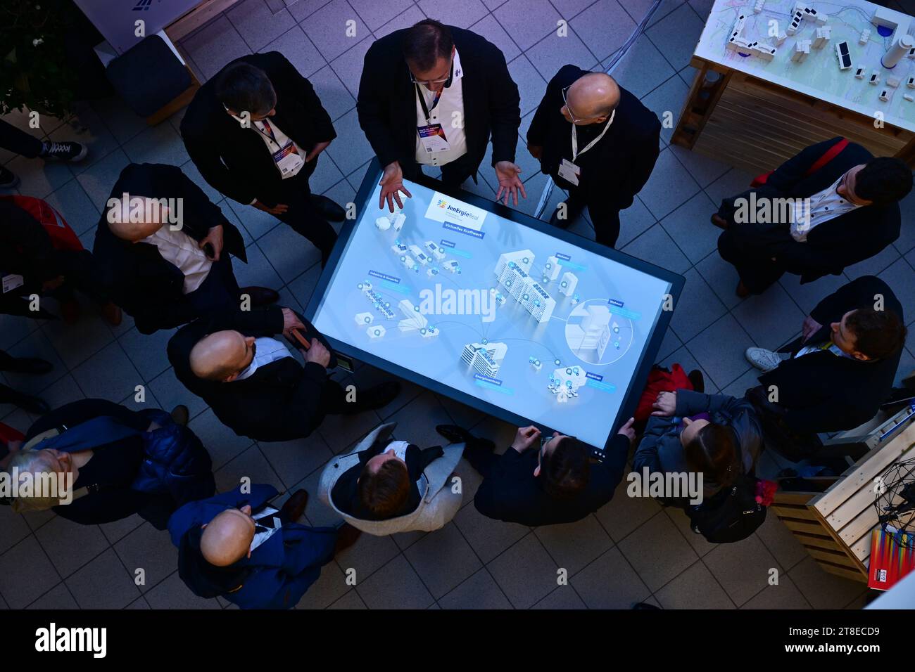 20 November 2023, Thuringia, Jena: A virtual smart city power plant ...