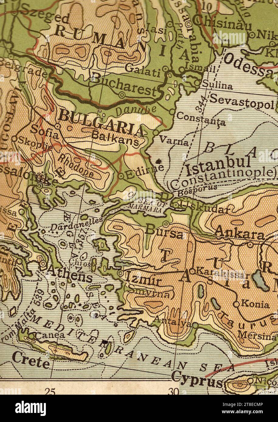 Vintage romania map hi-res stock photography and images - Alamy