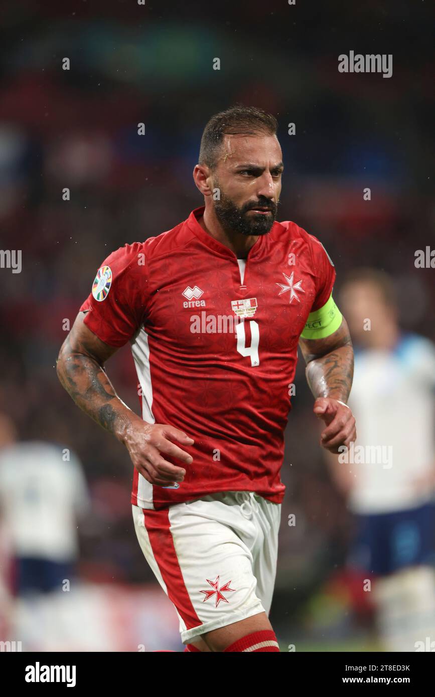 Steve Borg (M) at the England v Malta UEFA Euro 2024 Qualifier match at ...