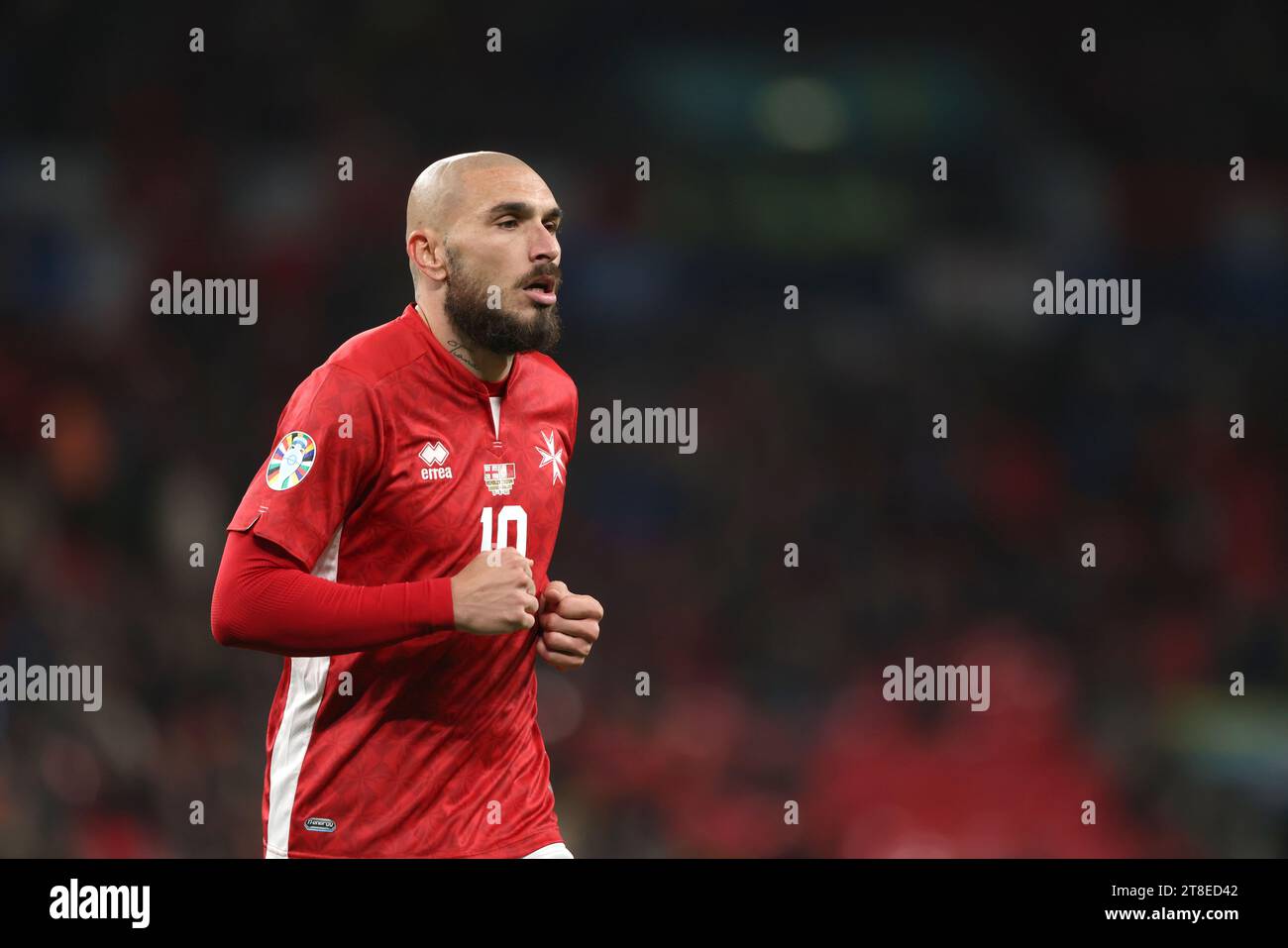 Teddy Teuma (M) at the England v Malta UEFA Euro 2024 Qualifier match ...