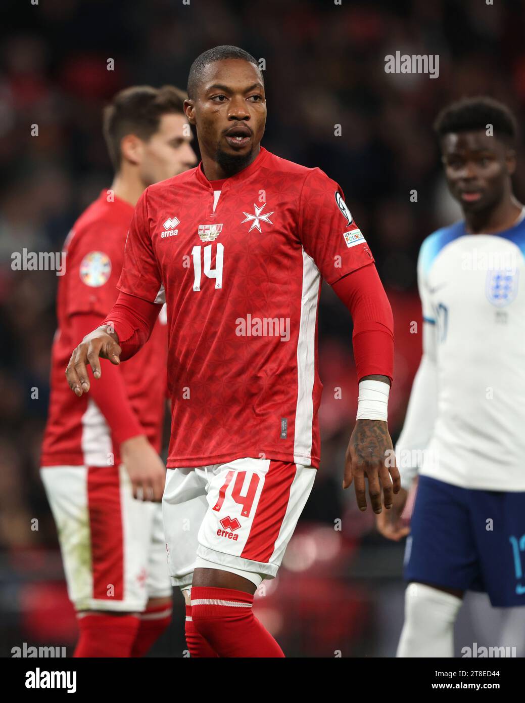 Kemar Reid (M) at the England v Malta UEFA Euro 2024 Qualifier match at ...