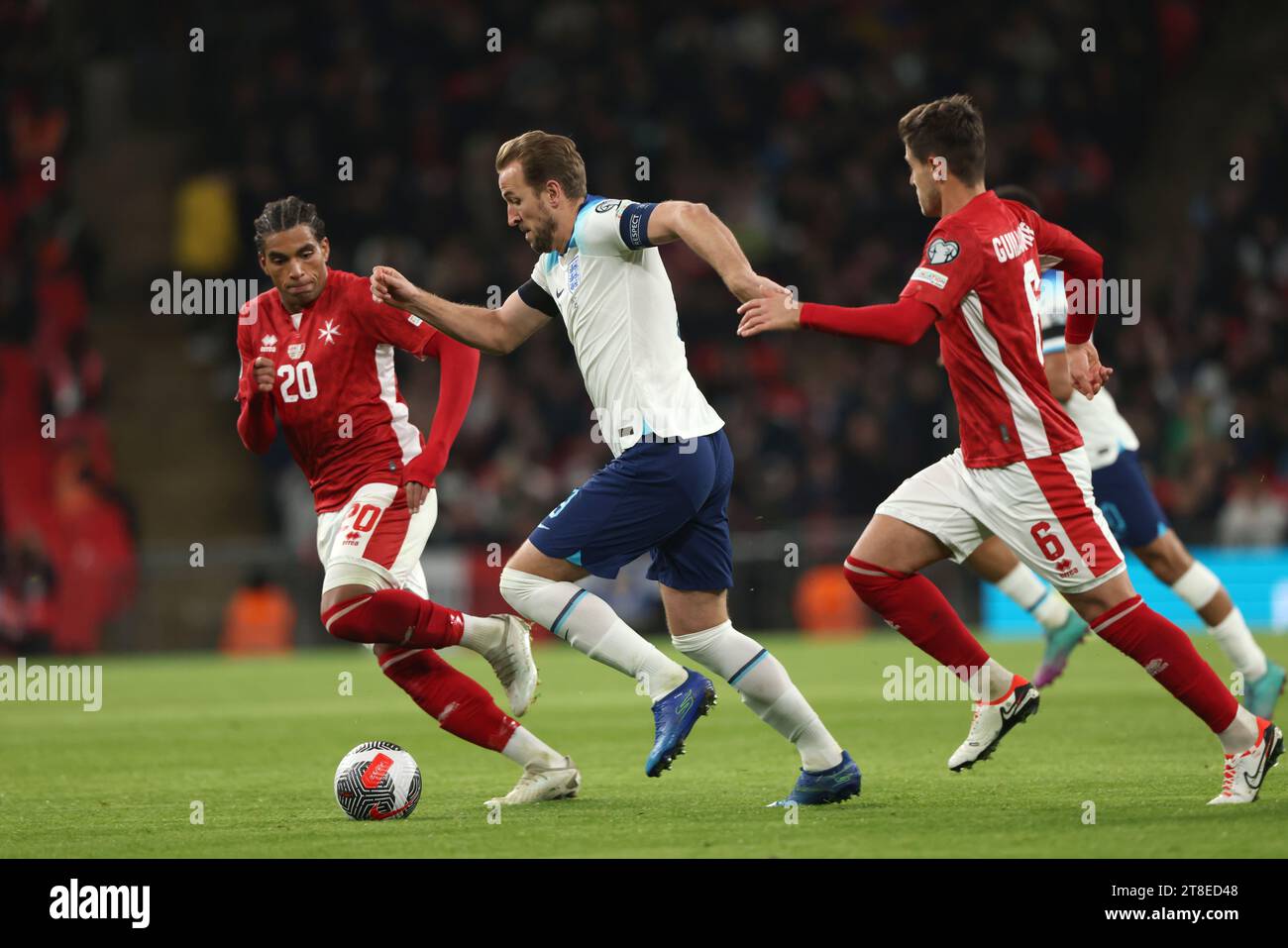 Yannick Yankam (M) Harry Kane (E) Matthew Guillaumier (M) at the ...