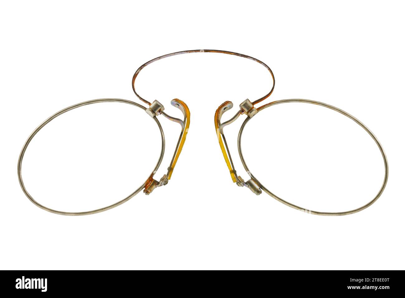 Vintage circular eyeglasses isolated on a white background Stock Photo ...