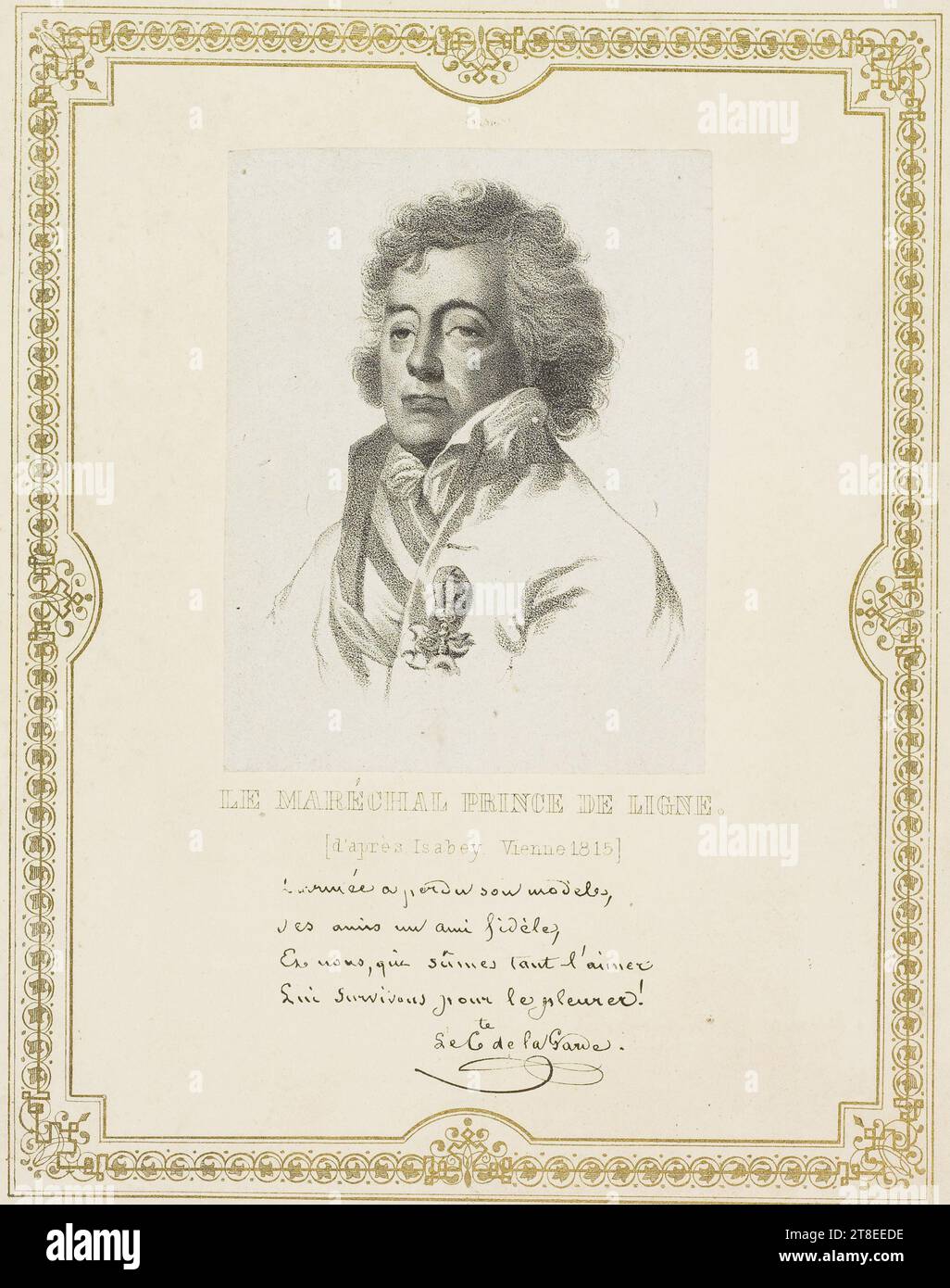 THE MARSHAL PRINCE OF THE LINE. [after Isabey; Vienna 1815]. The army ...