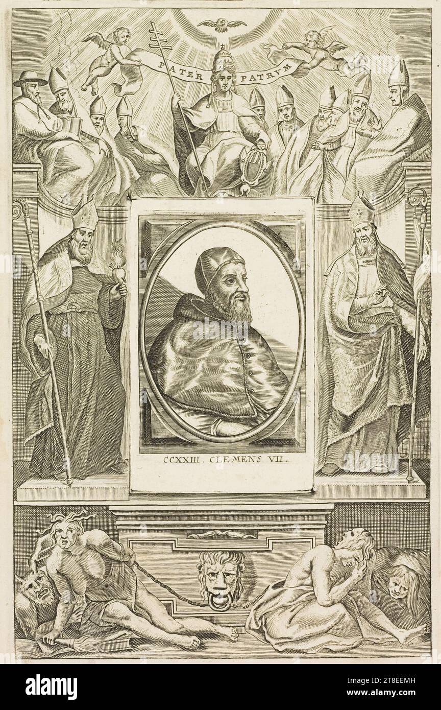 Print consists of two different prints namely portrait and the allegorical tableau around ...
