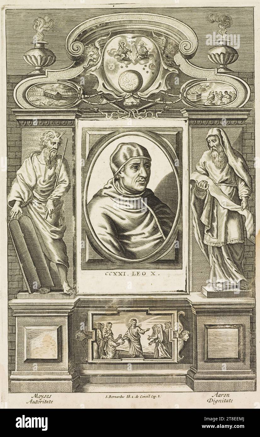 Print consists of two different prints viz. portrait and the allegorical tableau around ...