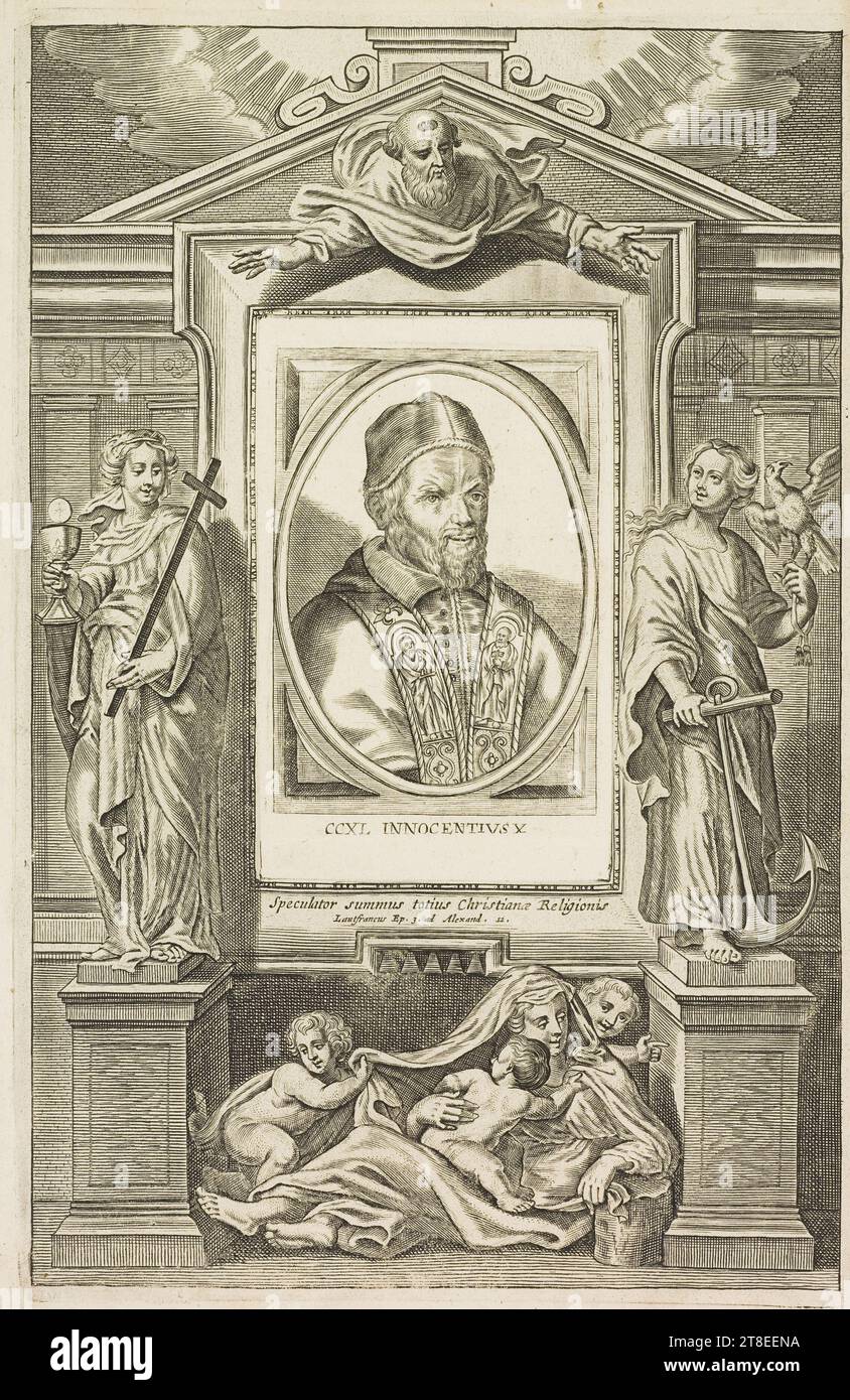 Print consists of two different prints namely portrait and the allegorical tableau around ...
