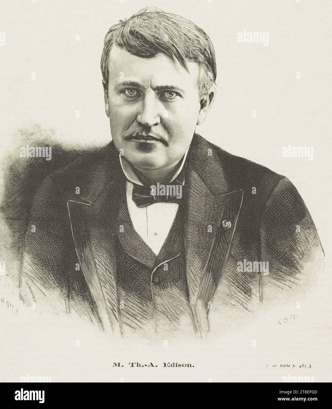 [H. MEY ?]. M.SC. Mr. Th.-A. Edison Stock Photo - Alamy