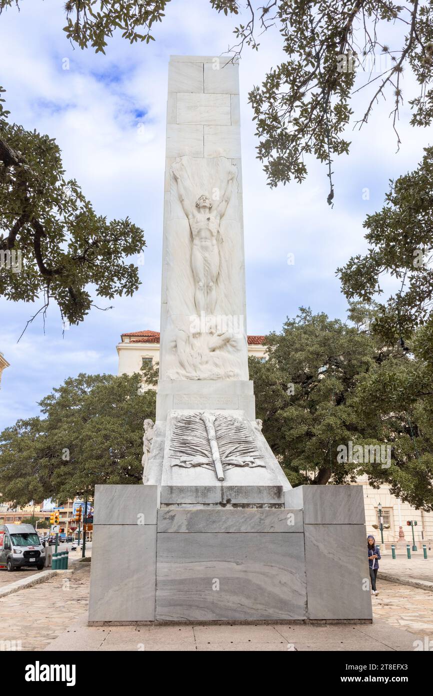 San Antonio, USA - October 31, 2023: Alamo Heroes Cenotaph Memorial of ...