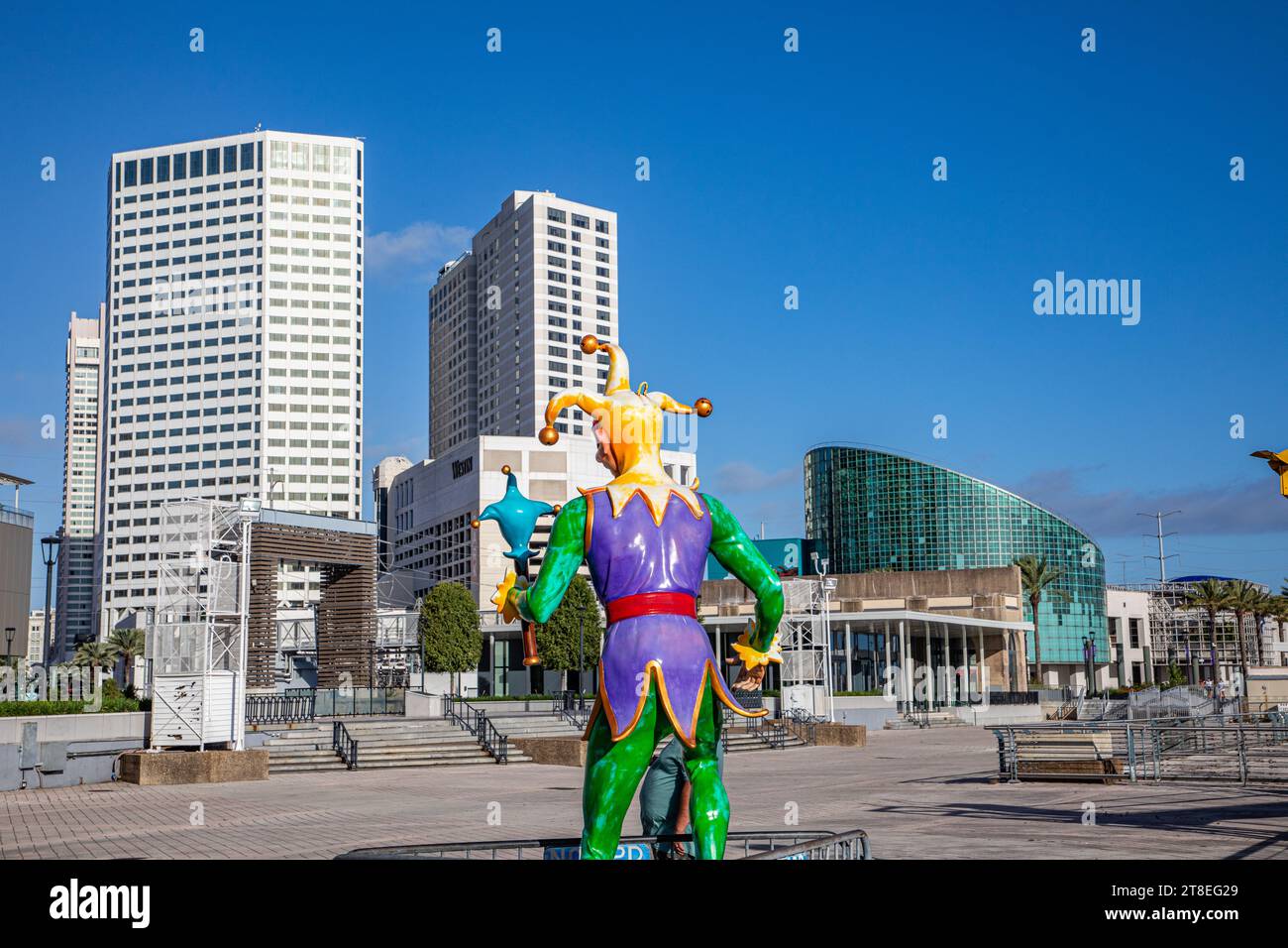 New Orleans, USA - October 24, 2023: statue of Jester in New Orleans ...