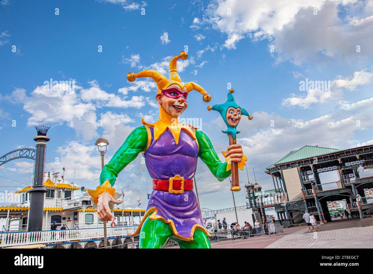 New Orleans, USA - October 24, 2023: statue of Jester in New Orleans ...